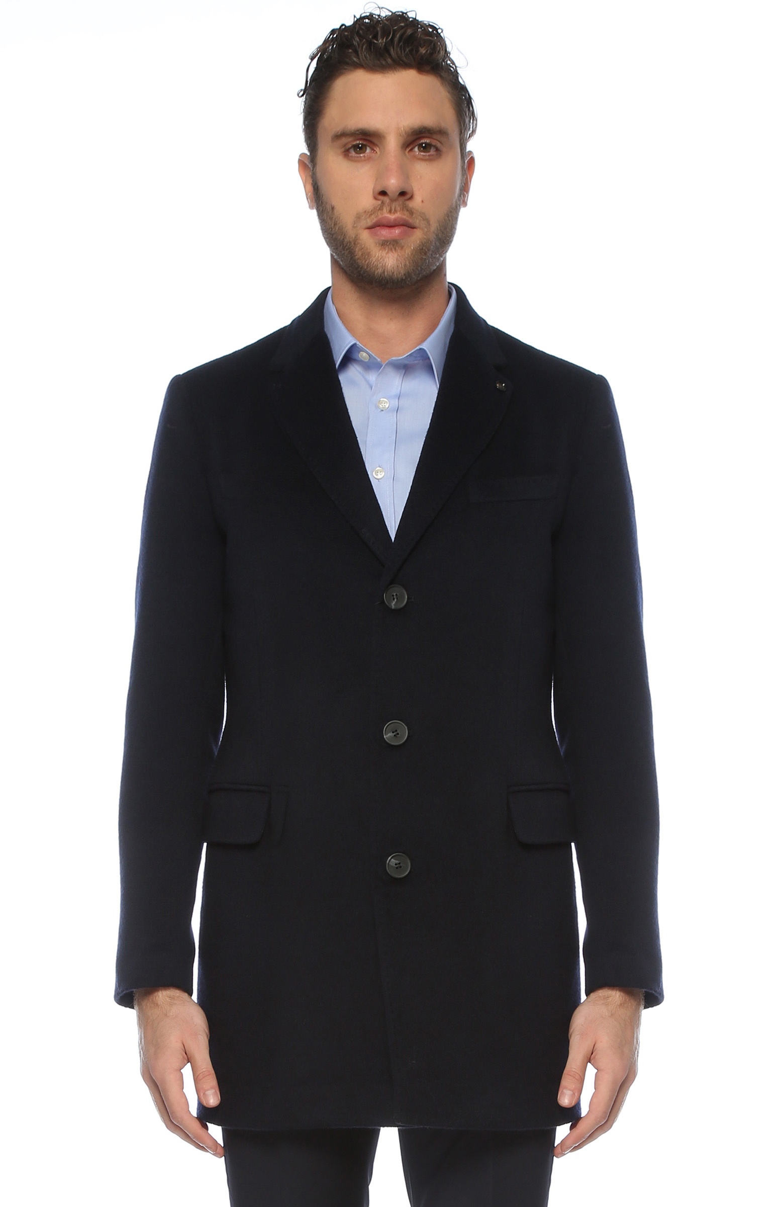 Slim Fit Lacivert Kaşmir Palto Slim Fit Lacivert Kaşmir Palto
