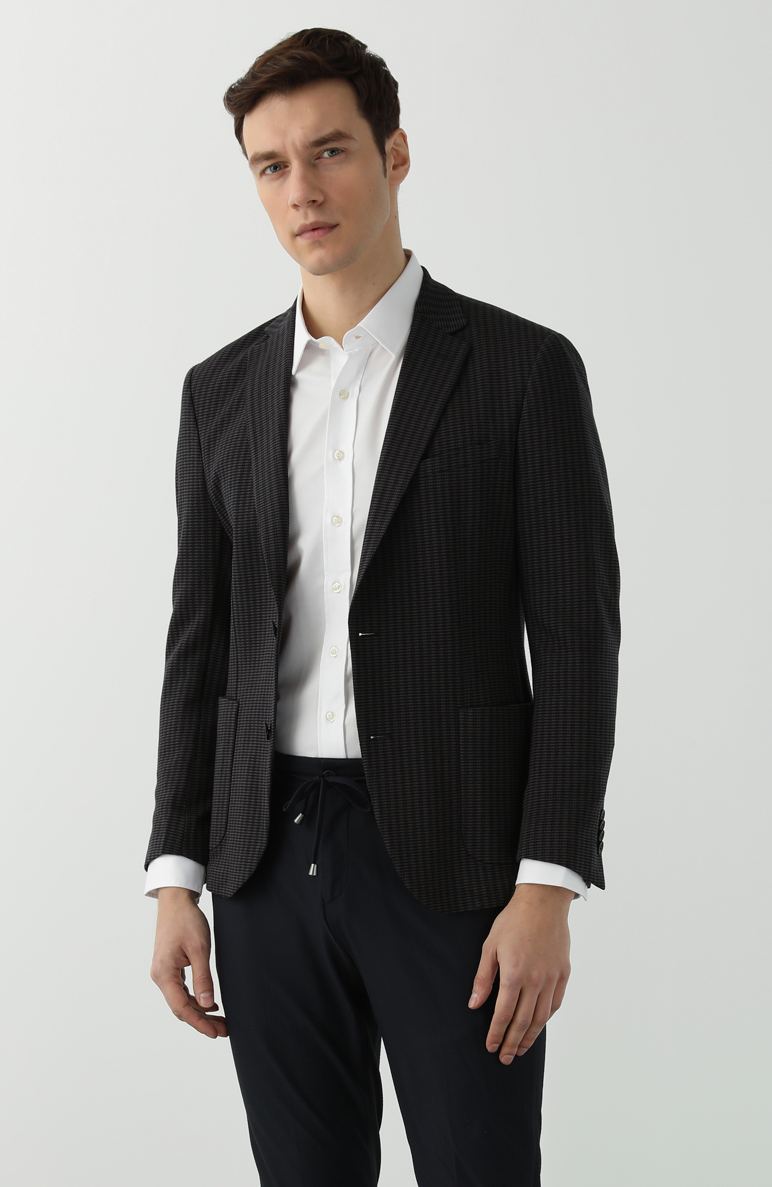 Slim Fit Drop 6 Lacivert Çizgili Ceket Slim Fit Drop 6 Lacivert Çizgili Ceket