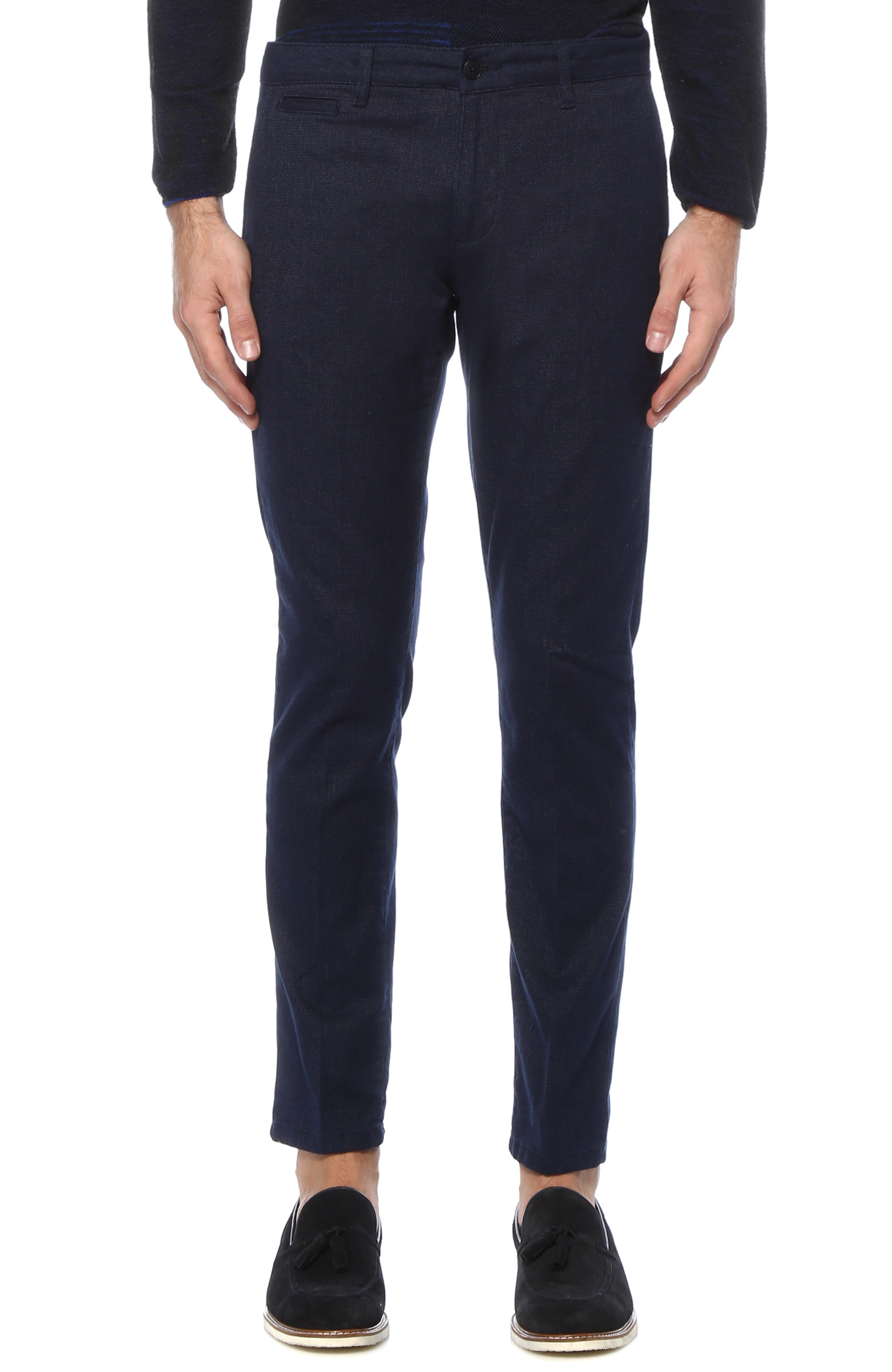 Slim Fit Lacivert Dokulu Pantolon Slim Fit Lacivert Dokulu Pantolon