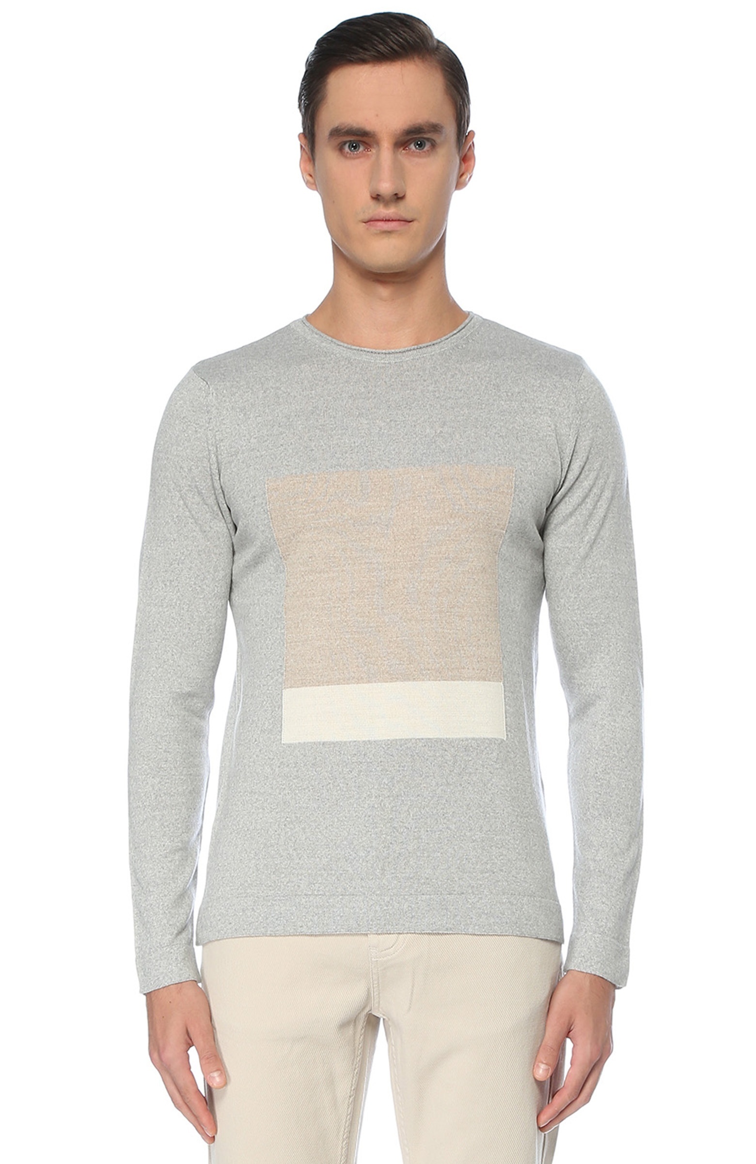 Gri Melanj Desenli Kazak