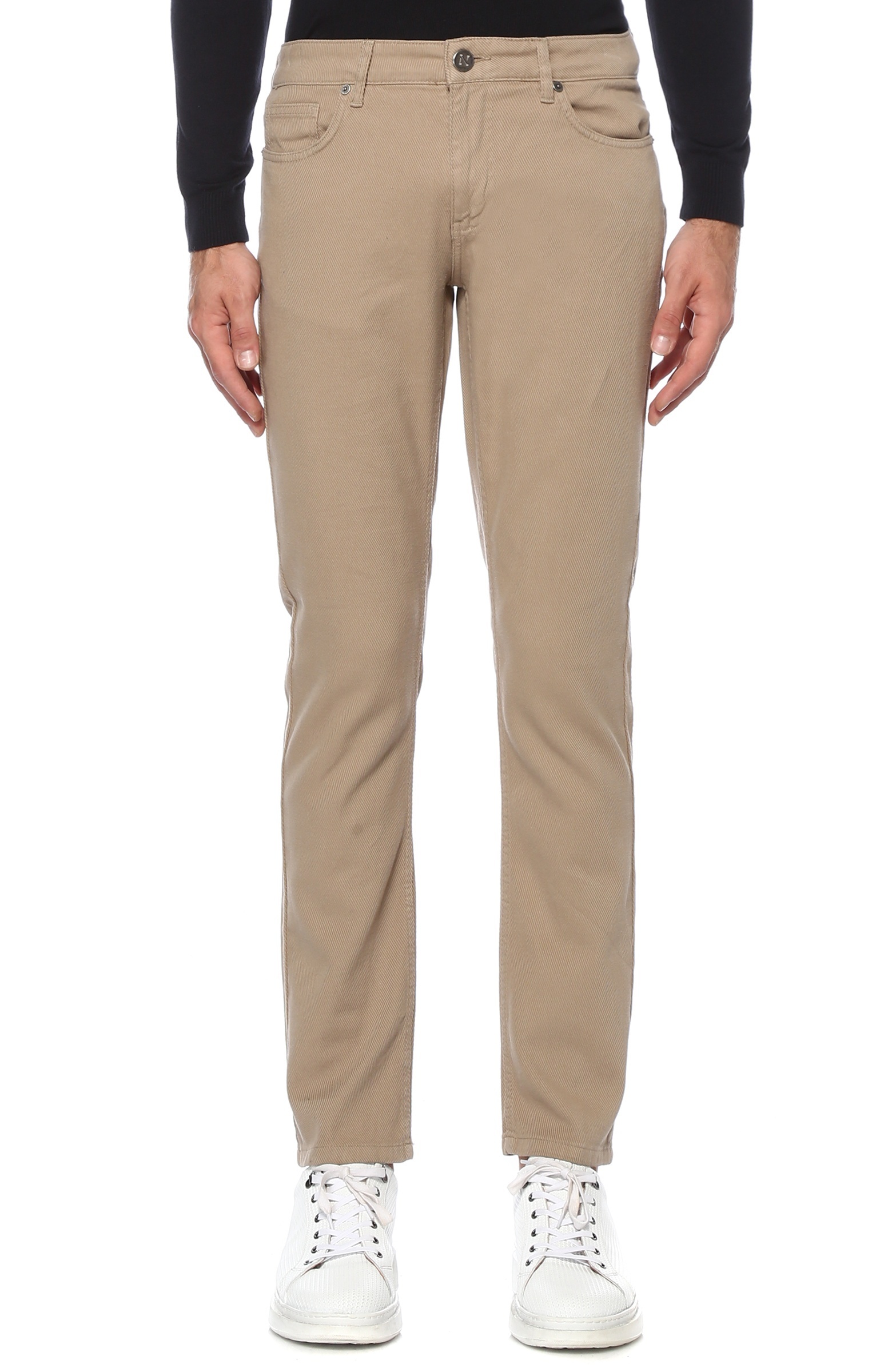 Slim Fit Bej Casual Pantolon