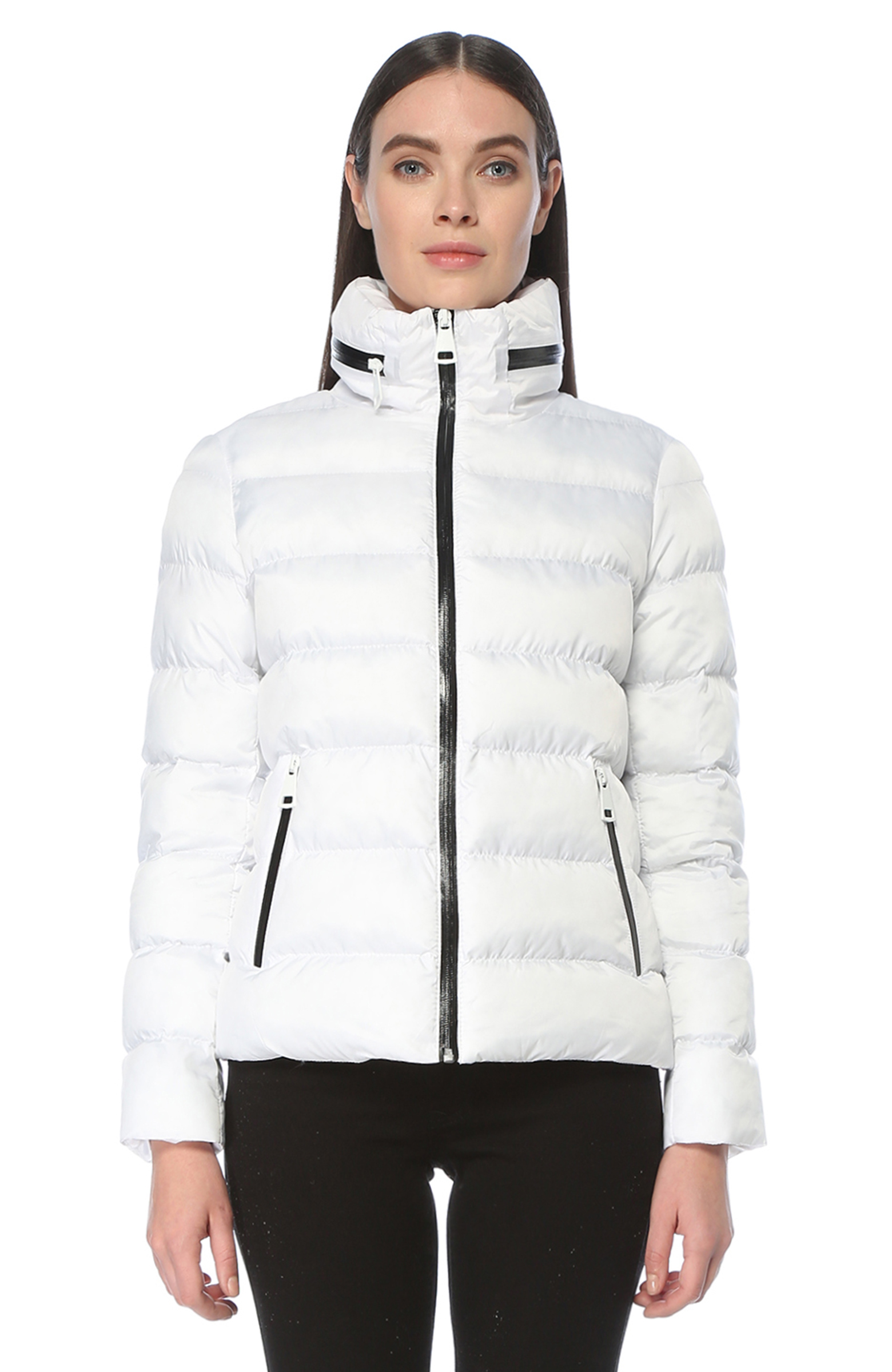 Beyaz Dik Yaka Puff Mont Beyaz Dik Yaka Puff Mont