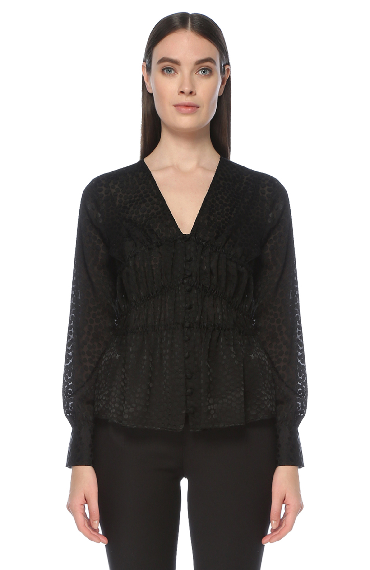 Regular Fit Siyah Desenli Gömlek