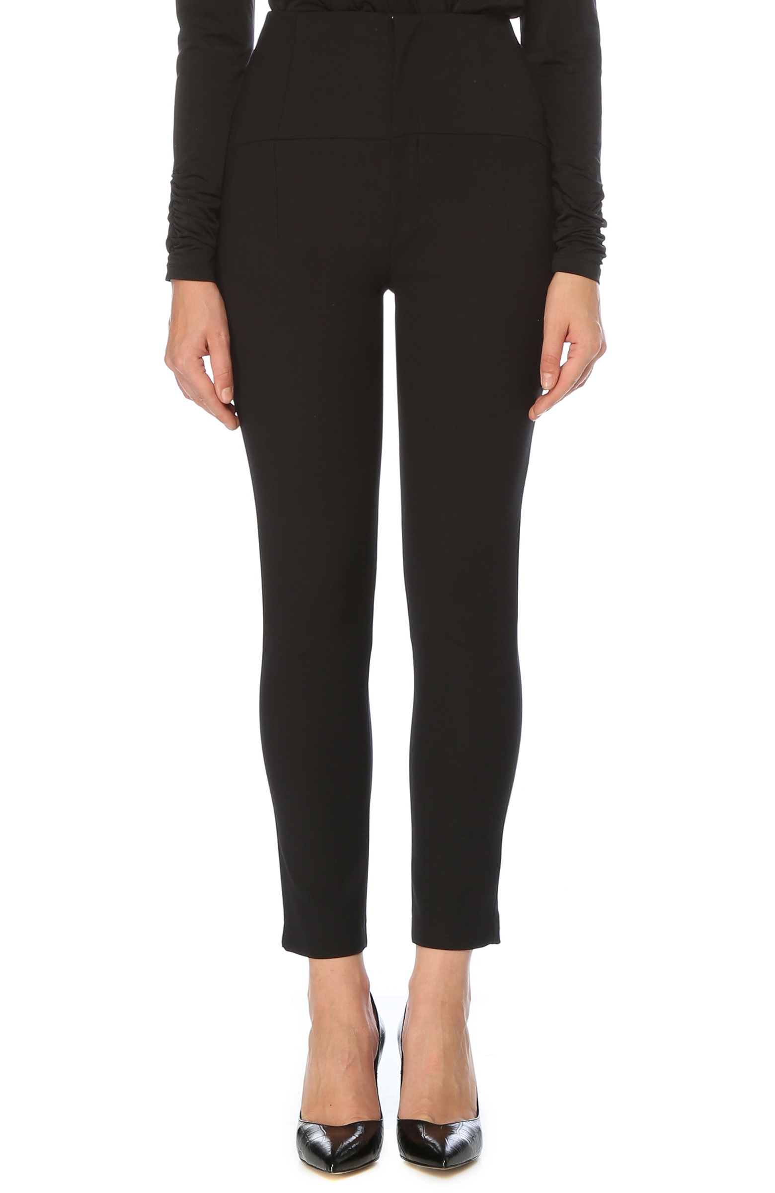 Slim Fit Siyah Yüksek Bel Pantolon