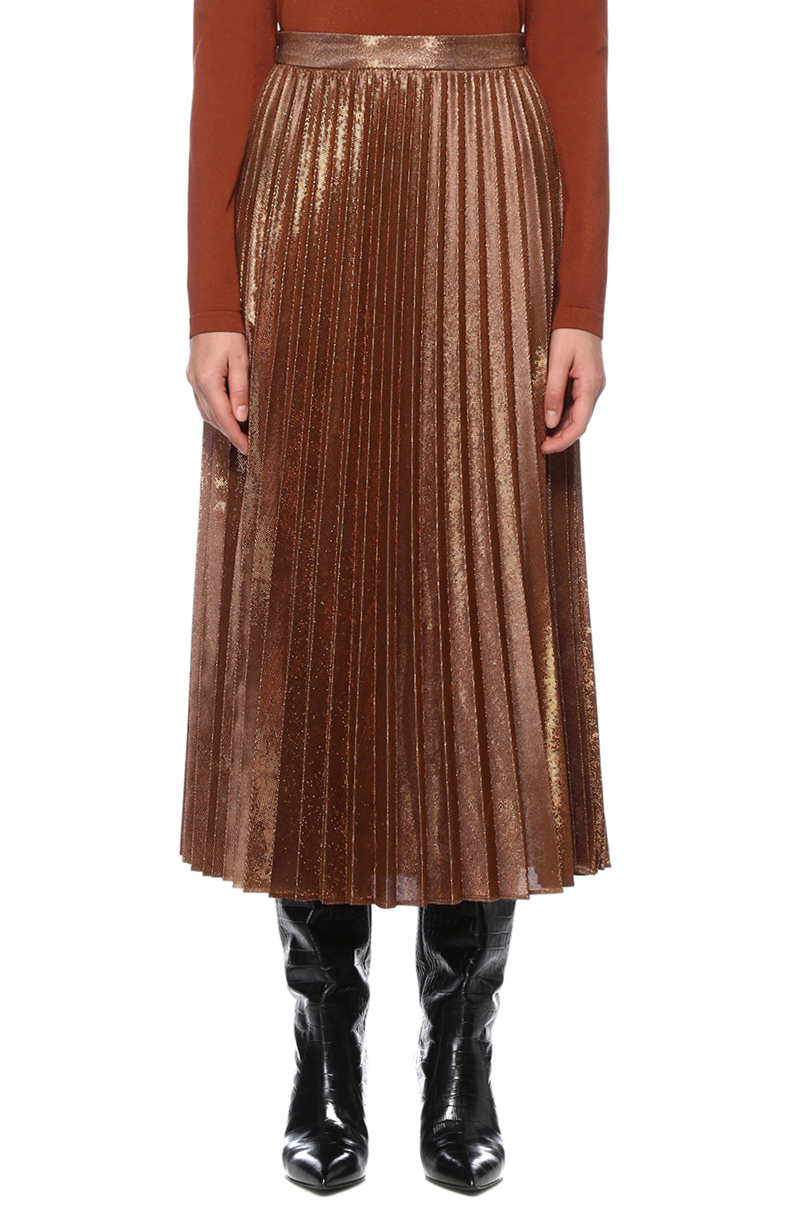 Bakır Pilili Midi Etek