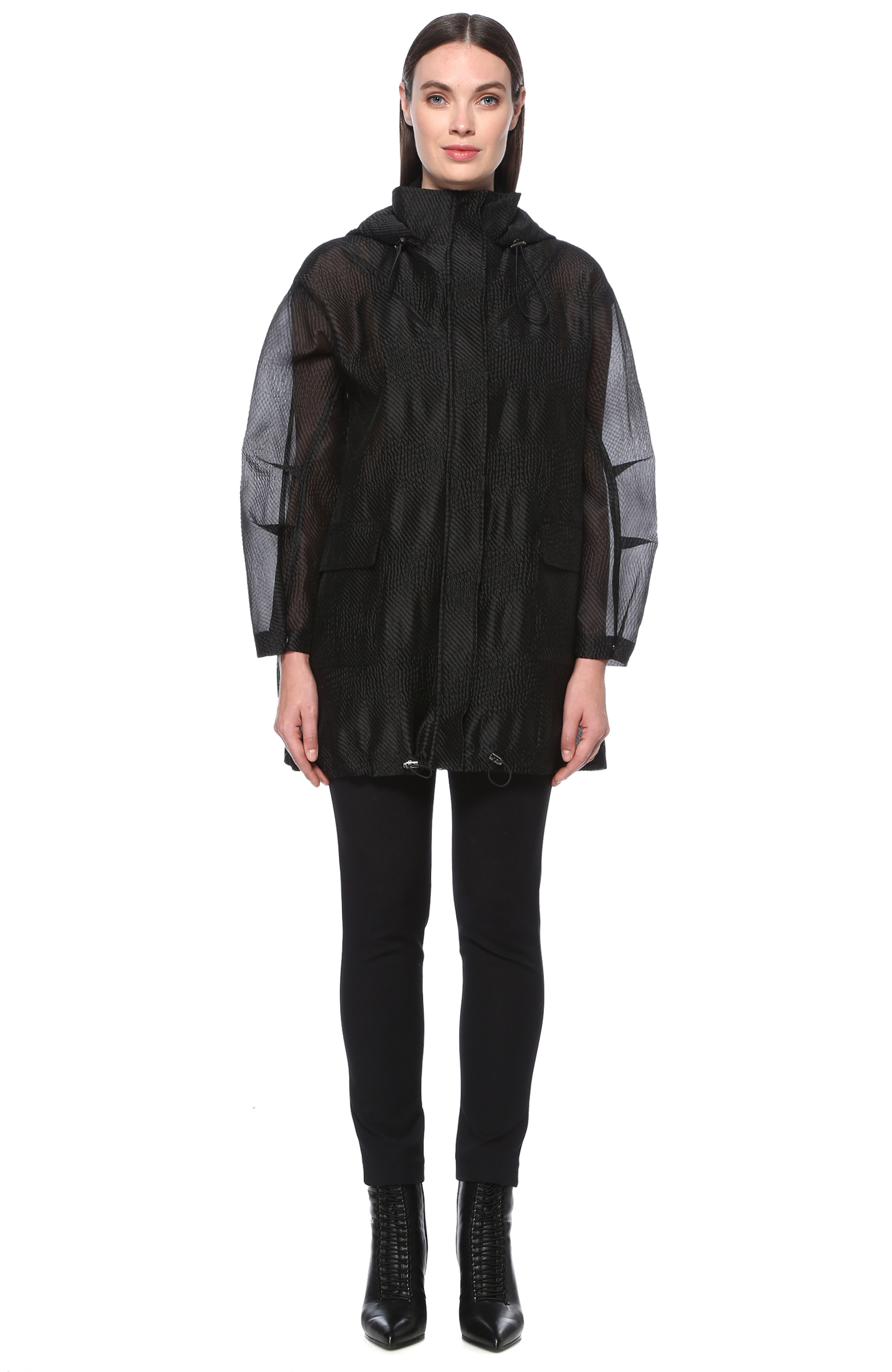 Siyah Kapüşonlu Mont