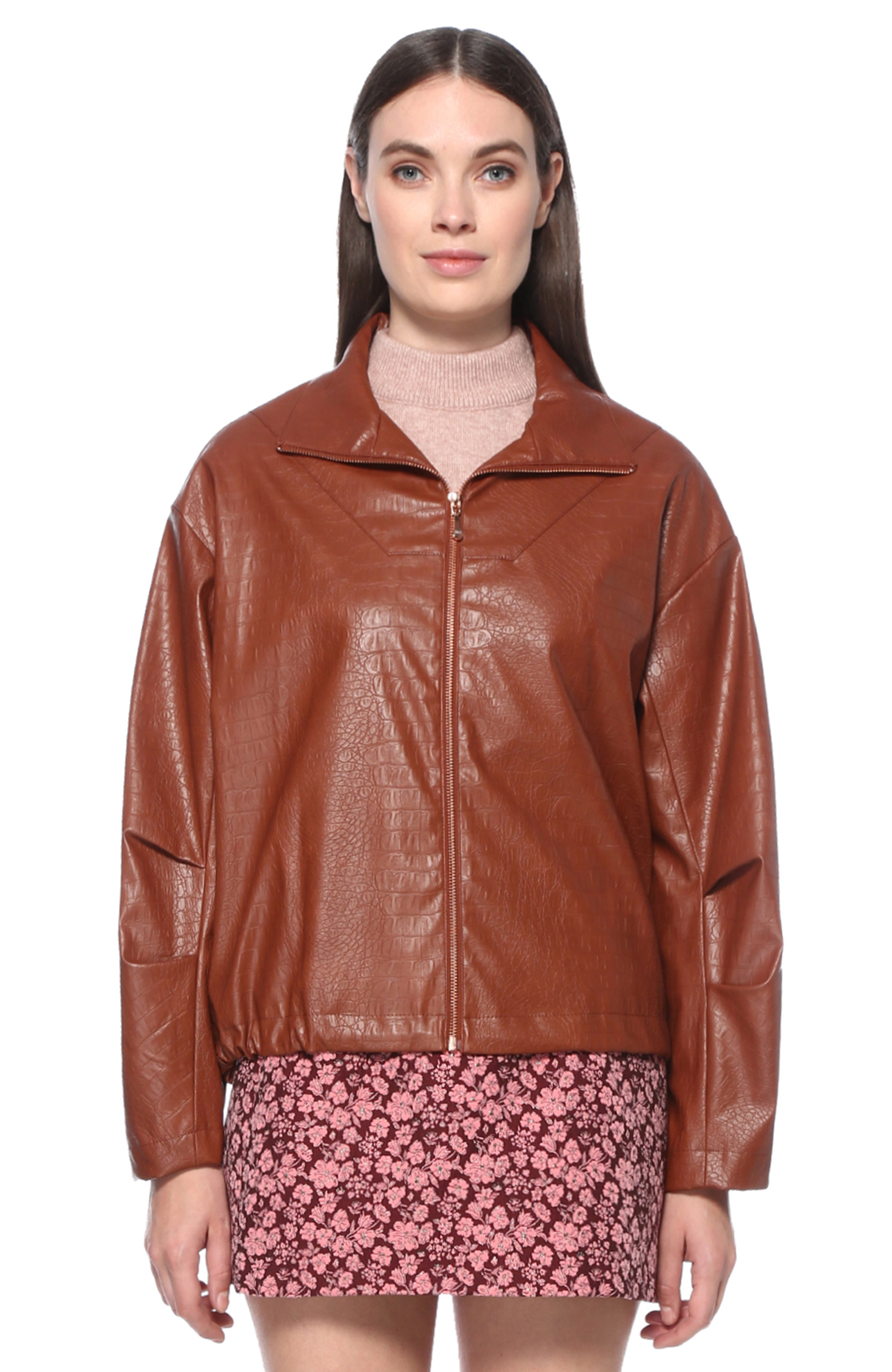 Regular Fit Tarçın Dokulu Mont