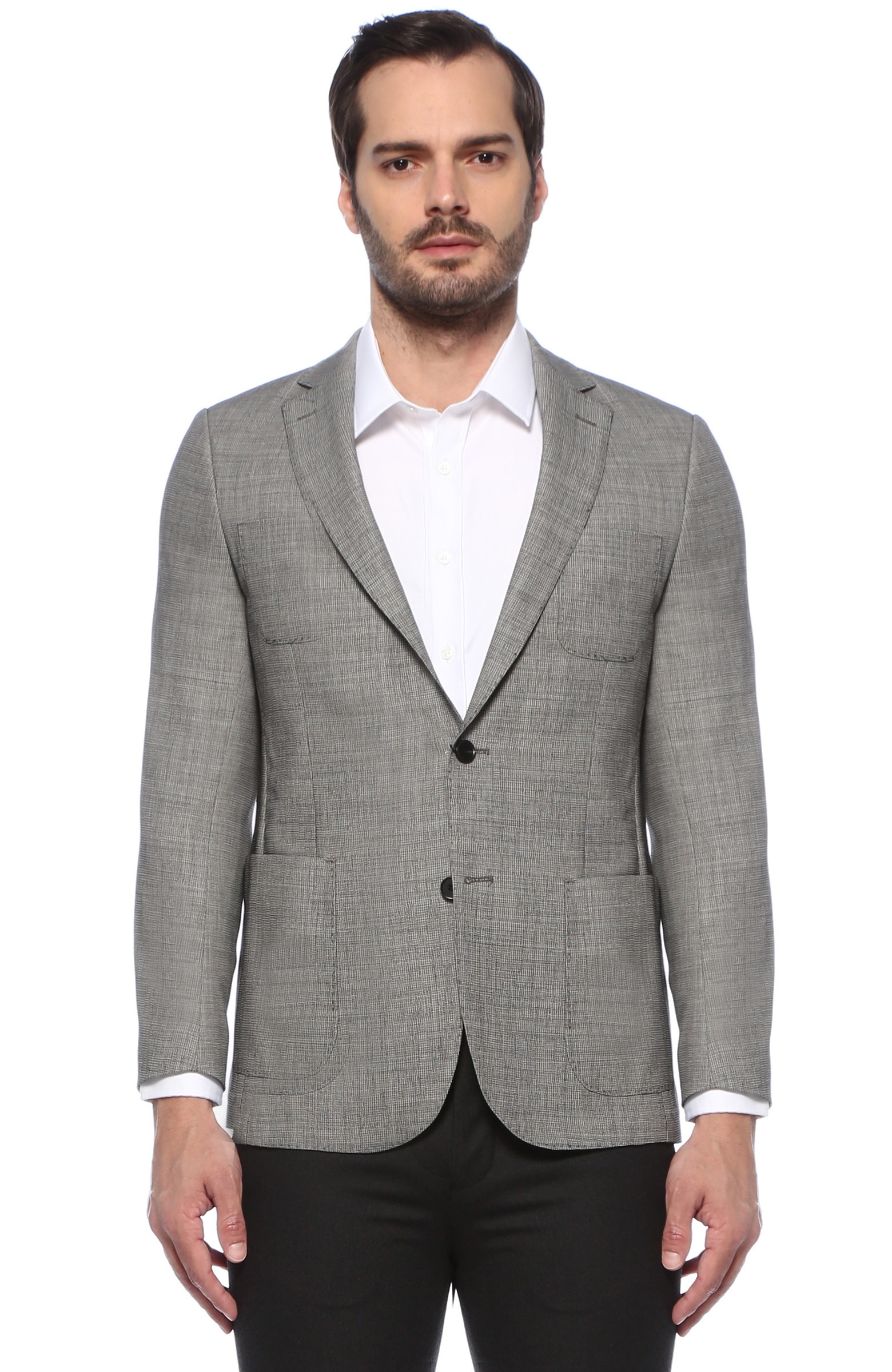 Drop 6 Gri Kelebek Yaka Yün Ceket Drop 6 Gri Kelebek Yaka Yün Ceket