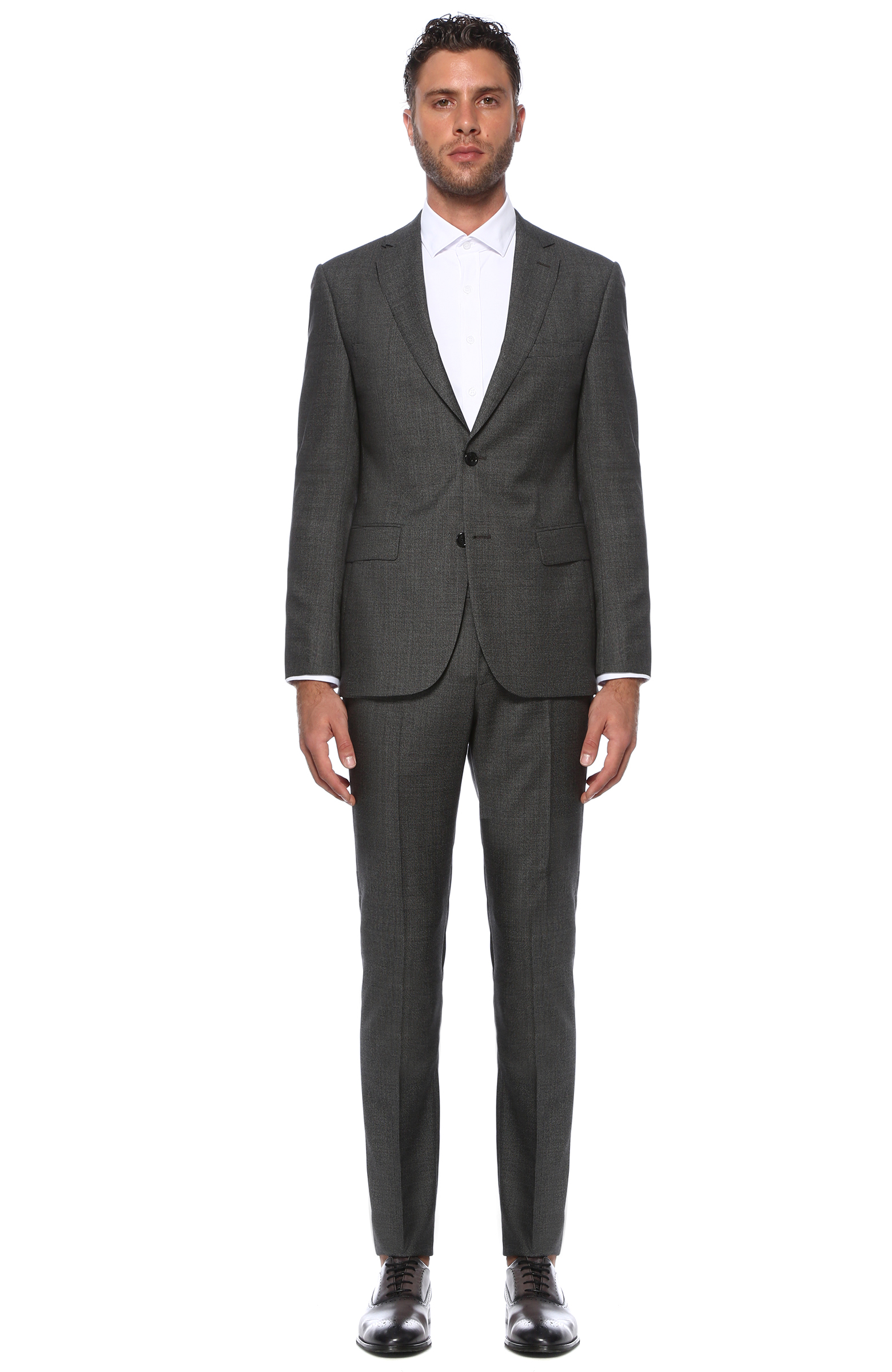 Gri Kelebek Yaka Desenli Yün Takım Gri Kelebek Yaka Desenli Yün Takım