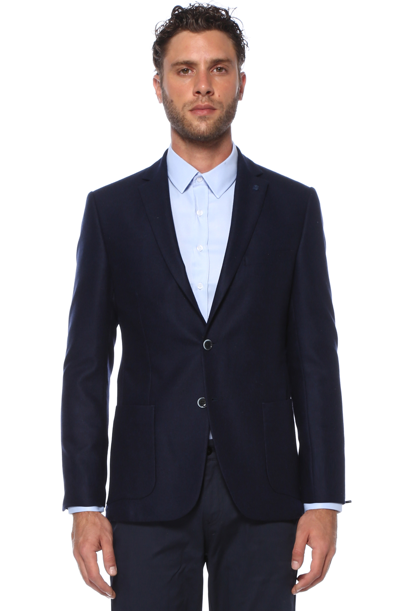 Laivert Kelebek Yaka Yün Ceket