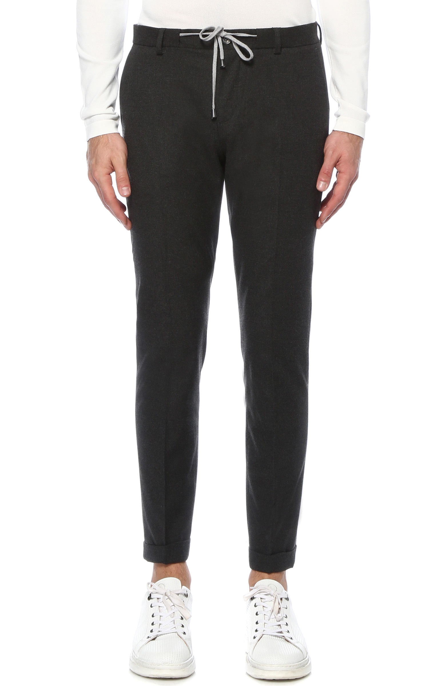 Carrot Fit Antrasit Bağcıklı Pantolon Carrot Fit Antrasit Bağcıklı Pantolon