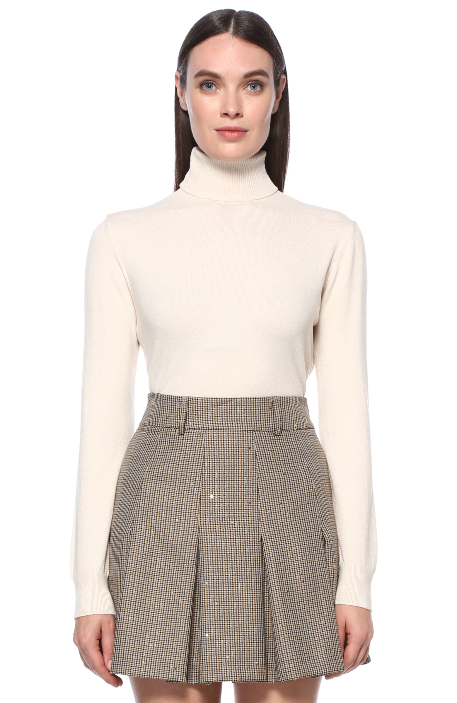 Regular Fit Ekru Balıkçı Yaka Kazak Regular Fit Ekru Balıkçı Yaka Kazak