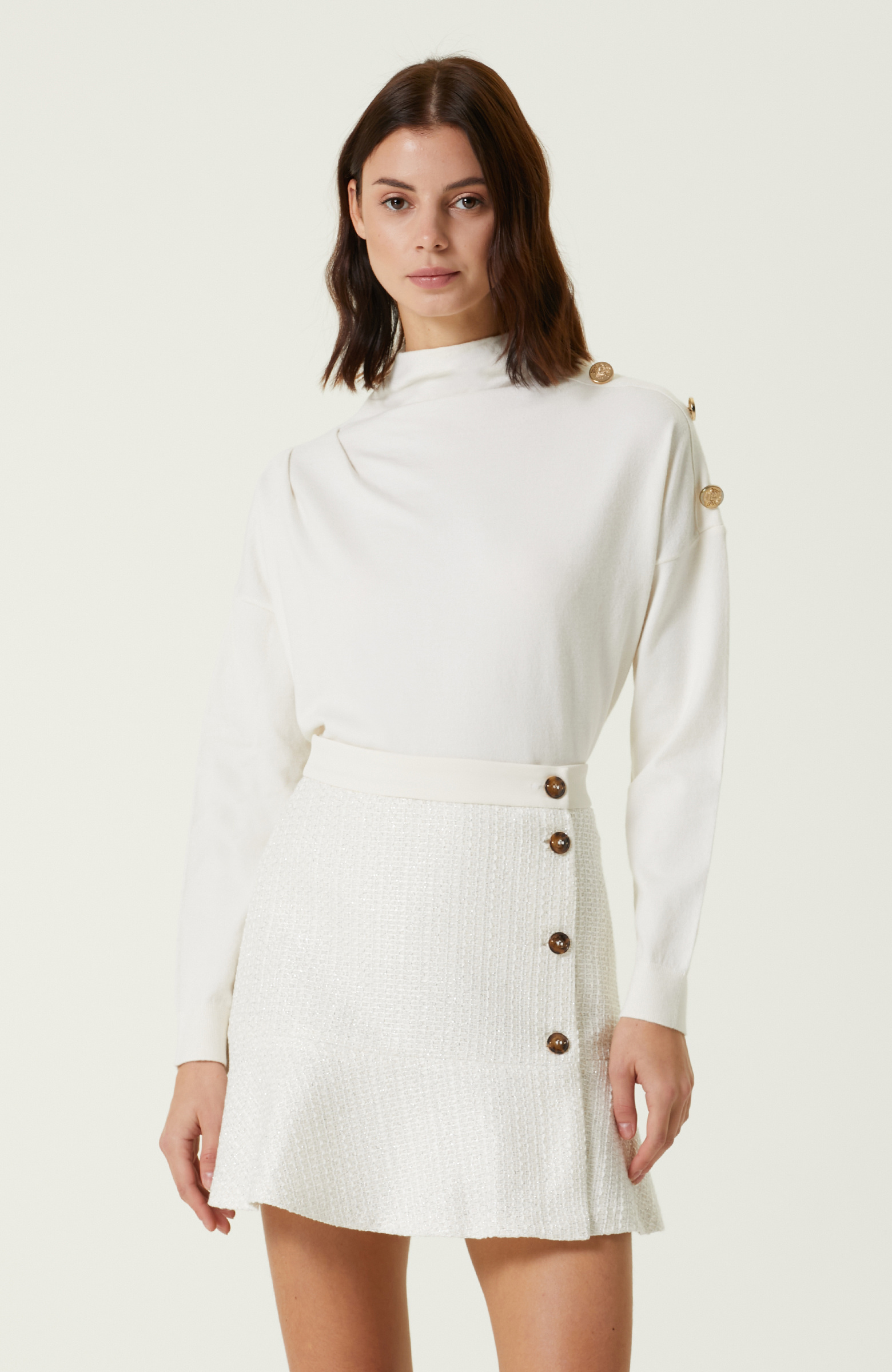 Regular Fit Beyaz Kazak