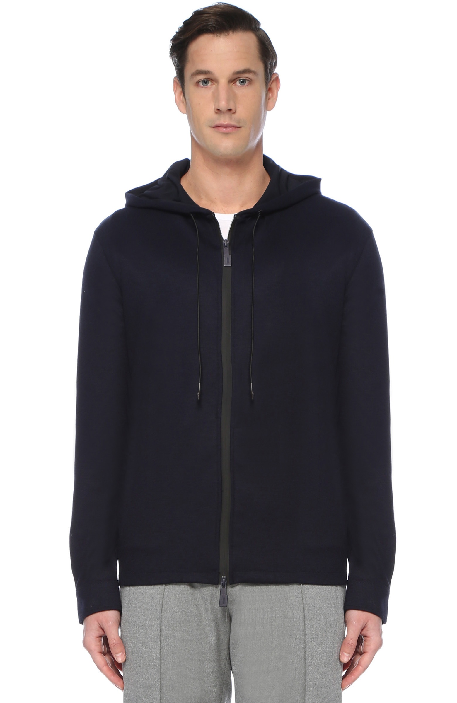 Slim Fit Lacivert Kapüşonlu Sweatshirt Slim Fit Lacivert Kapüşonlu Sweatshirt