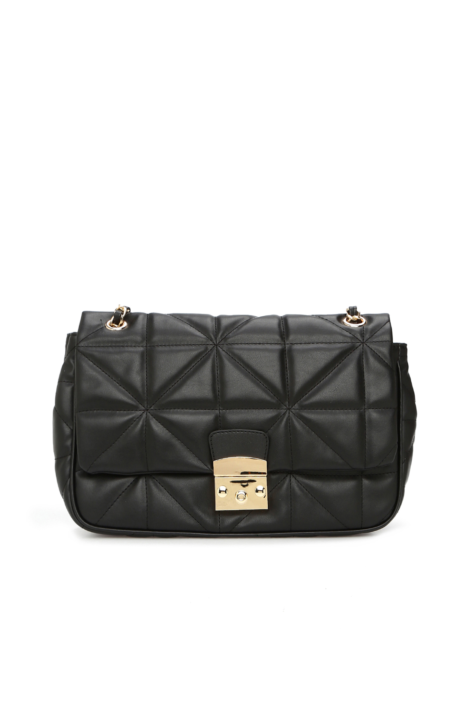 Siyah Kapitone Dokulu Kadın Omuz Çantası Siyah Kapitone Dokulu Kadın Omuz Çantası