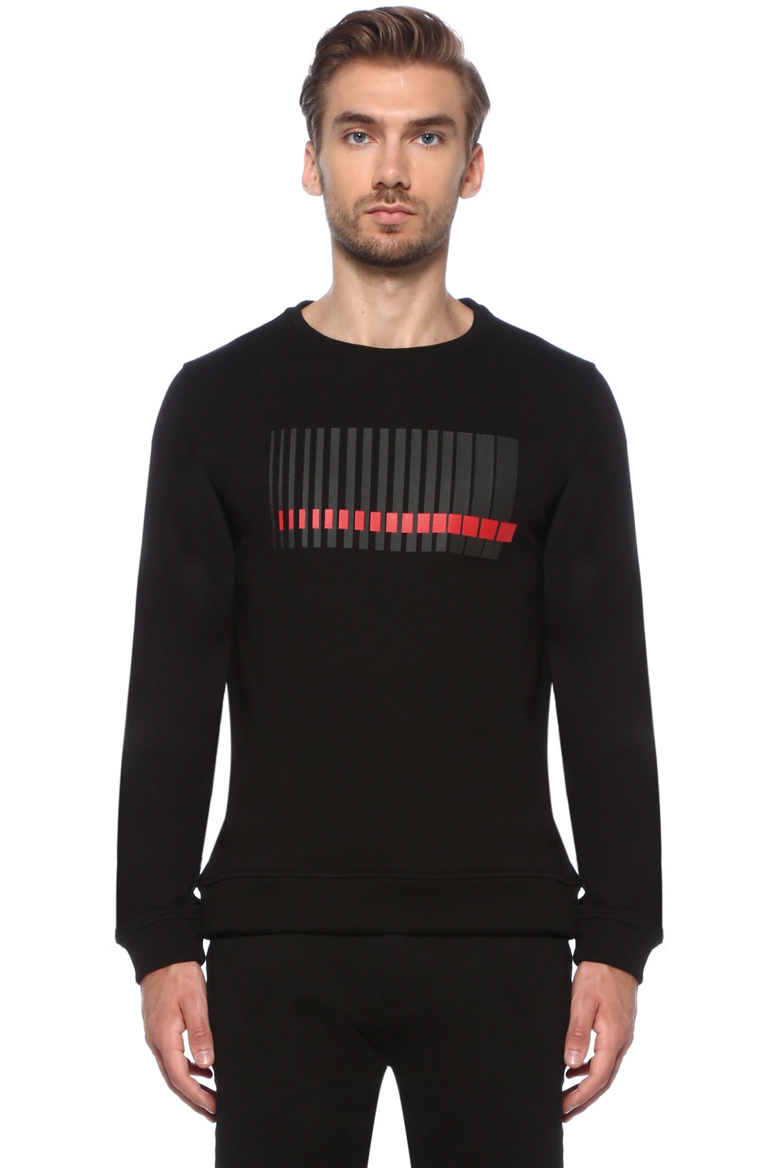 Siyah Baskılı Sweatshirt