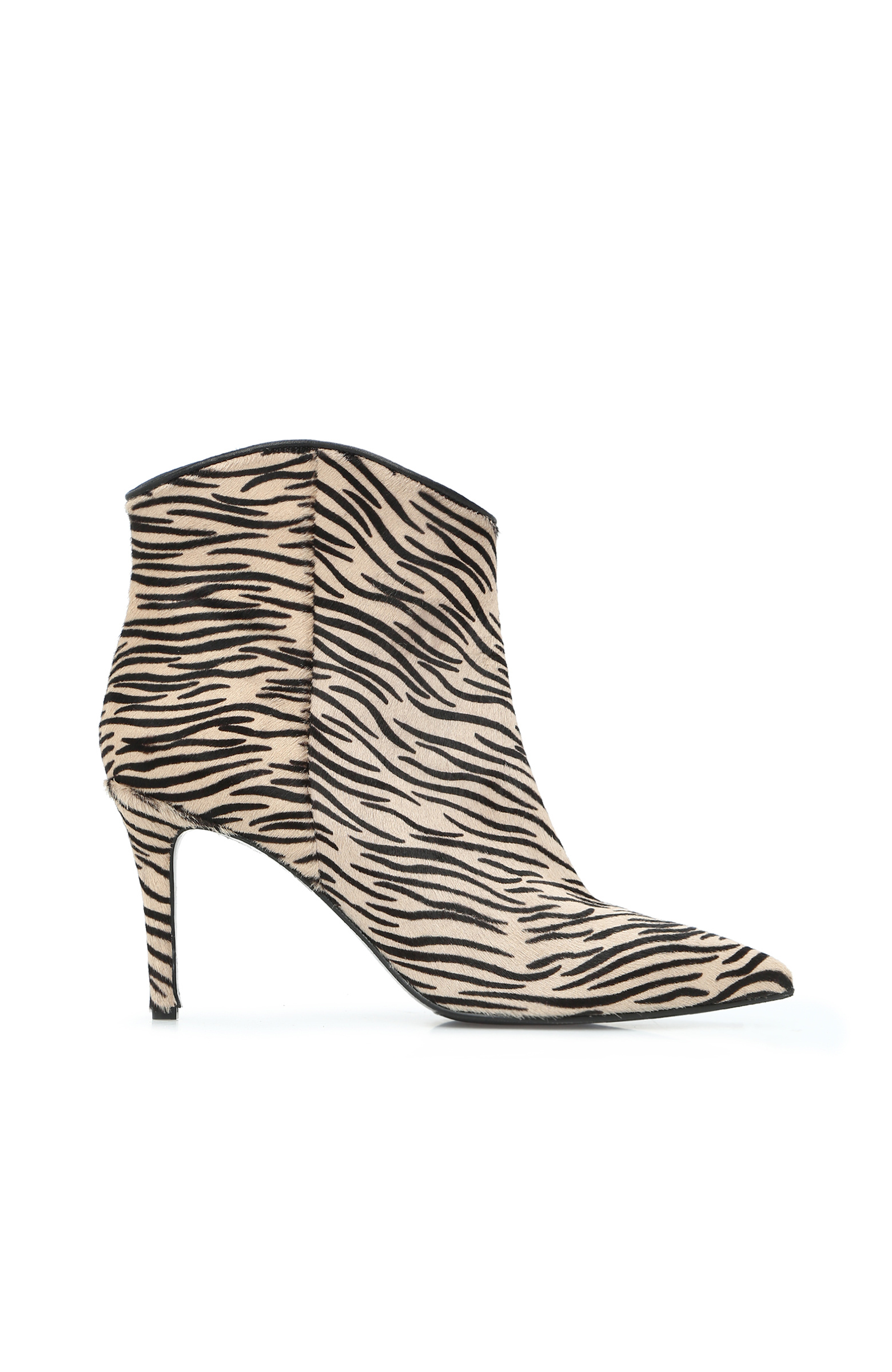 Bej Siyah Leopar Desenli Kadın Süet Bot