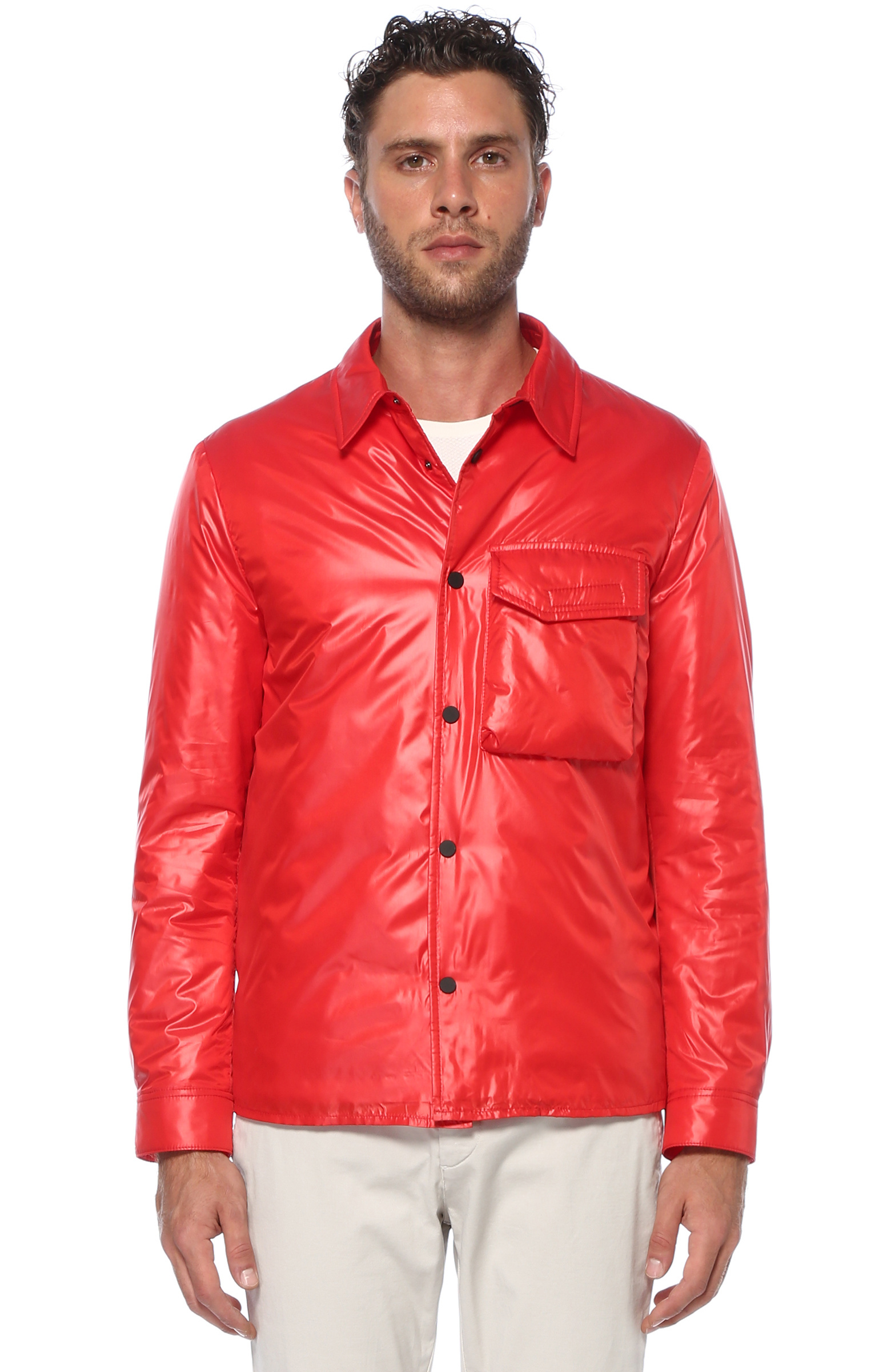 Regular Fit Turuncu İngiliz Yaka Gömlek