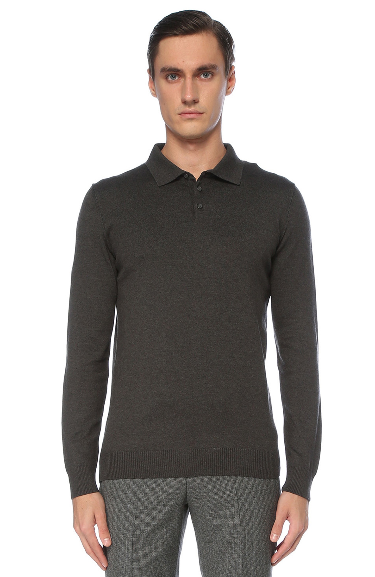 Antrasit Polo Yaka Kazak Antrasit Polo Yaka Kazak