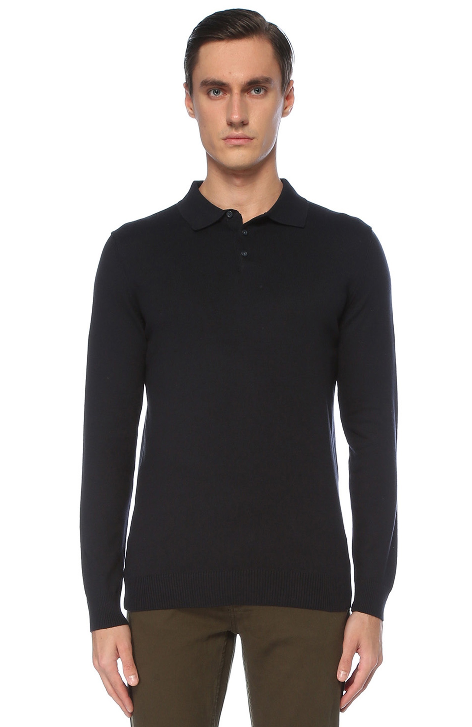 Lacivert Polo Yaka Kazak