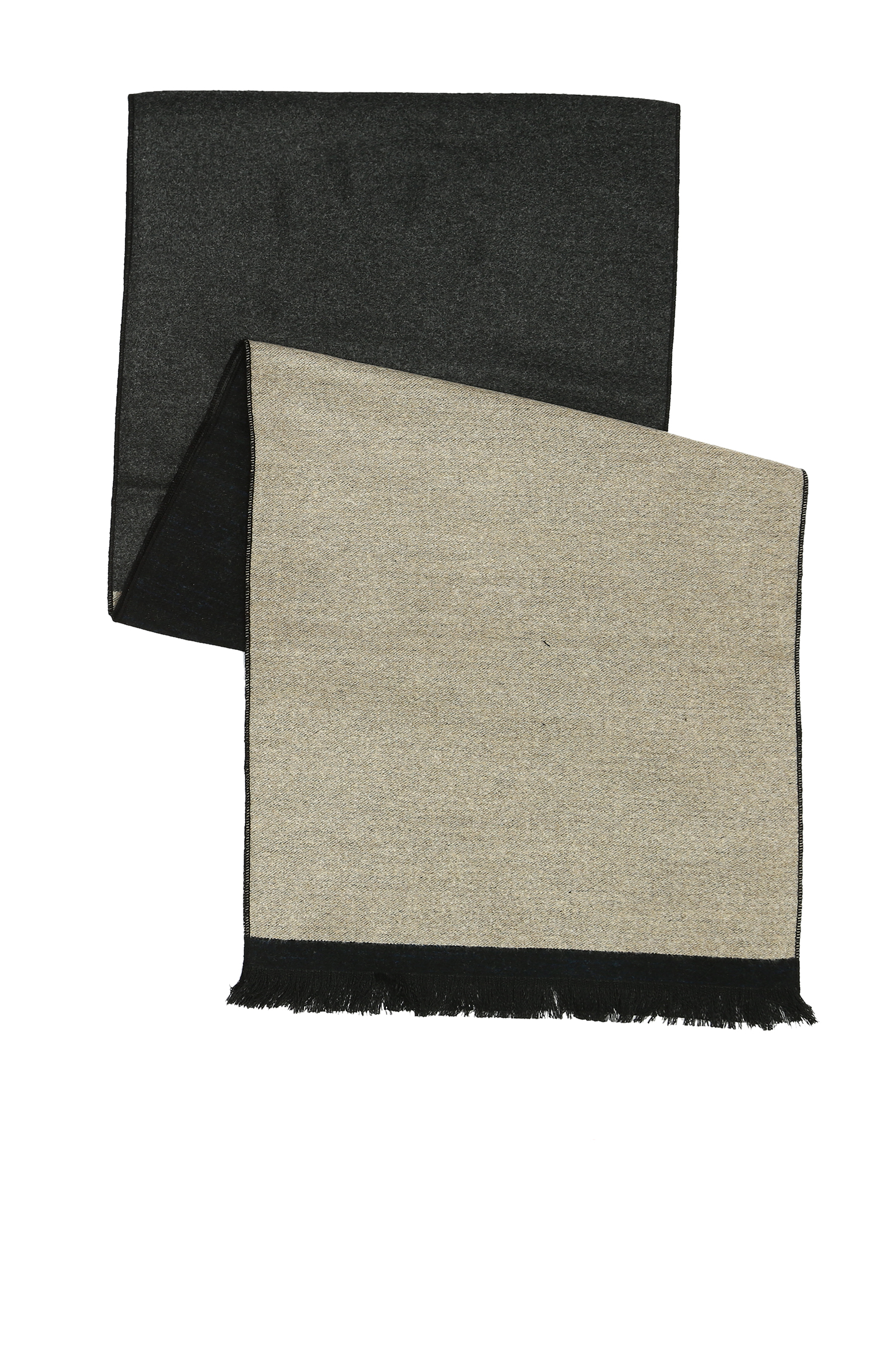 Gri Siyah Püsküllü Erkek Atkı