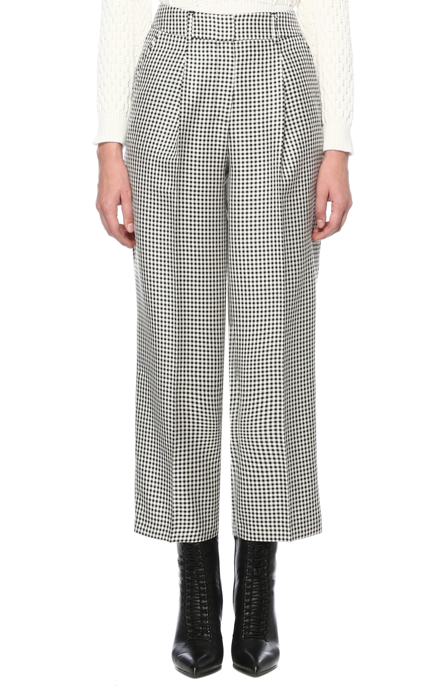 Regular Fit Siyah Beyaz Ekose Desenli Pantolon Regular Fit Siyah Beyaz Ekose Desenli Pantolon