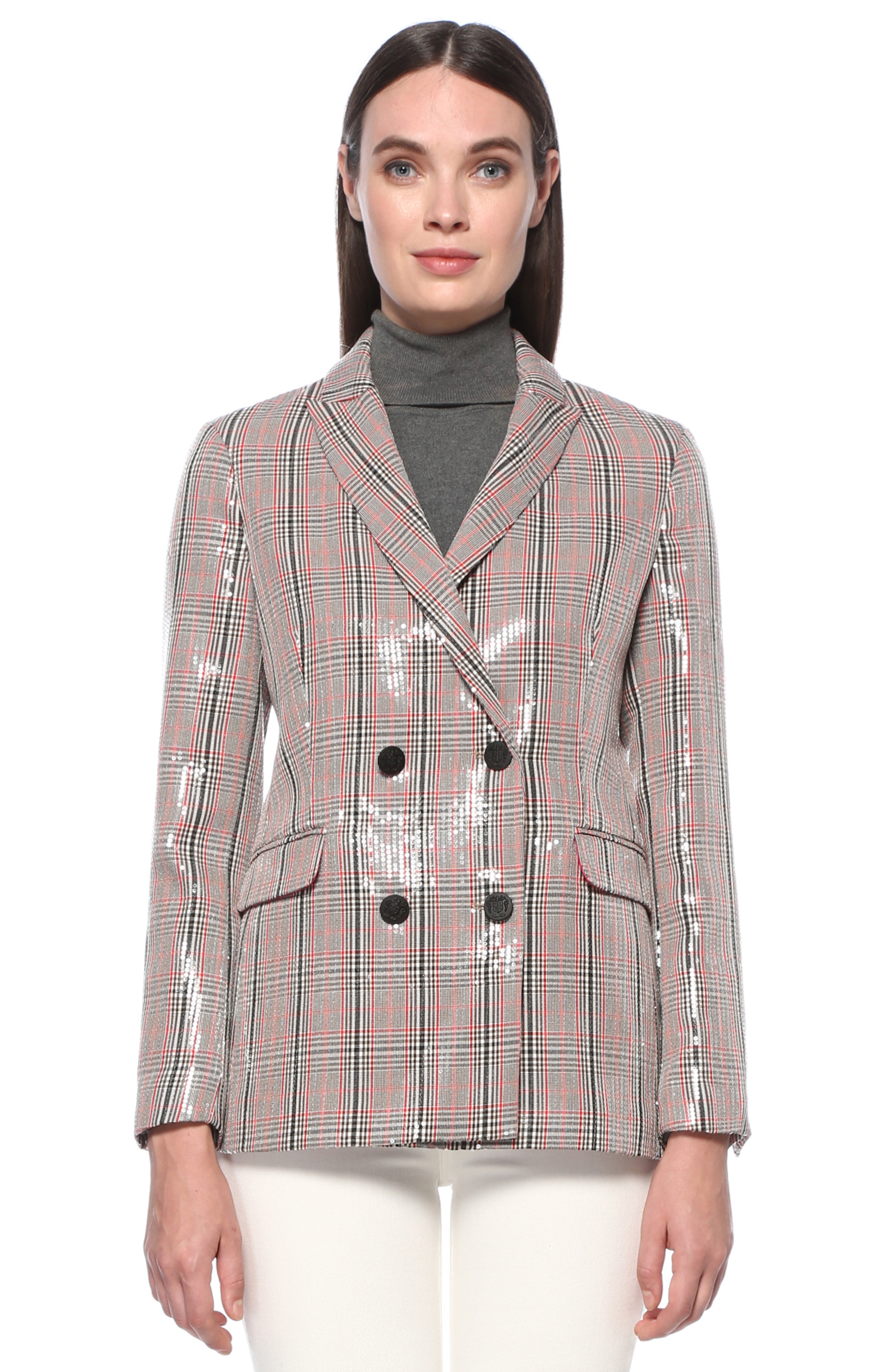 Slim Fit Siyah Kahverengi Ekose Desenli Ceket Slim Fit Siyah Kahverengi Ekose Desenli Ceket