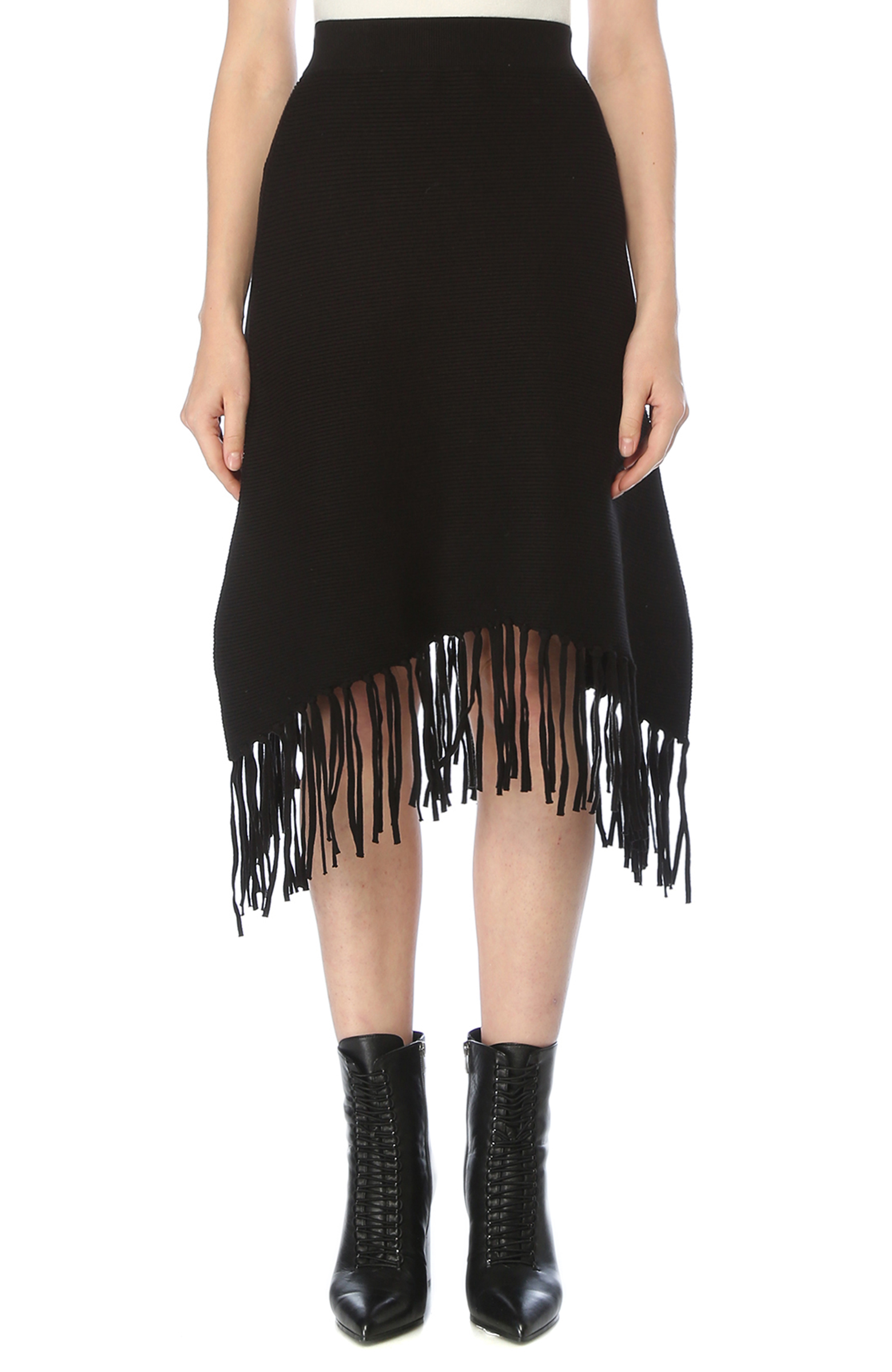 Siyah Ajurlu Midi Etek