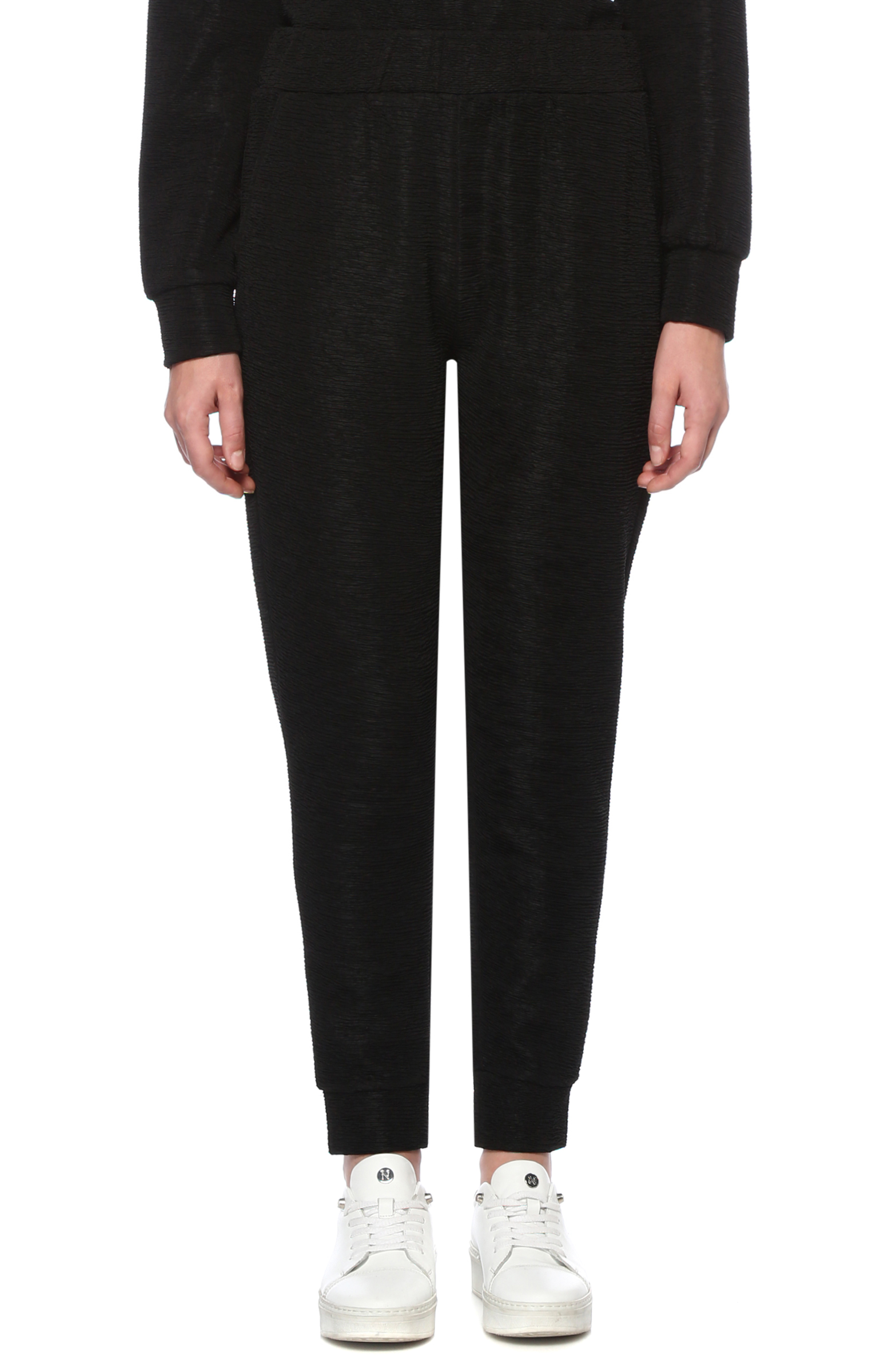 Slim Fit Siyah Kıvrım Desenli Jogger Pantolon Slim Fit Siyah Kıvrım Desenli Jogger Pantolon