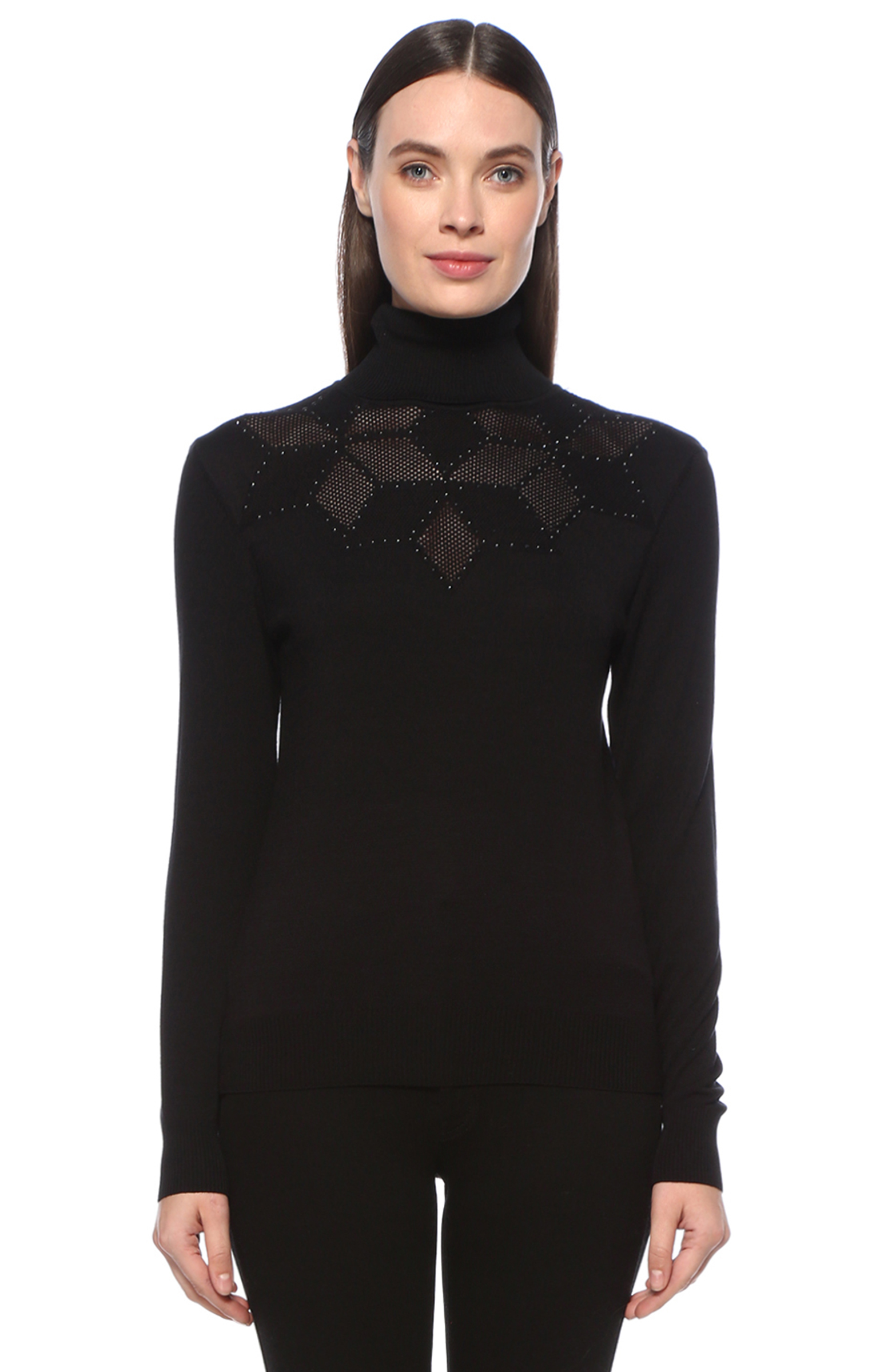 Slim Fit Siyah Balıkçı Yaka Kazak Slim Fit Siyah Balıkçı Yaka Kazak