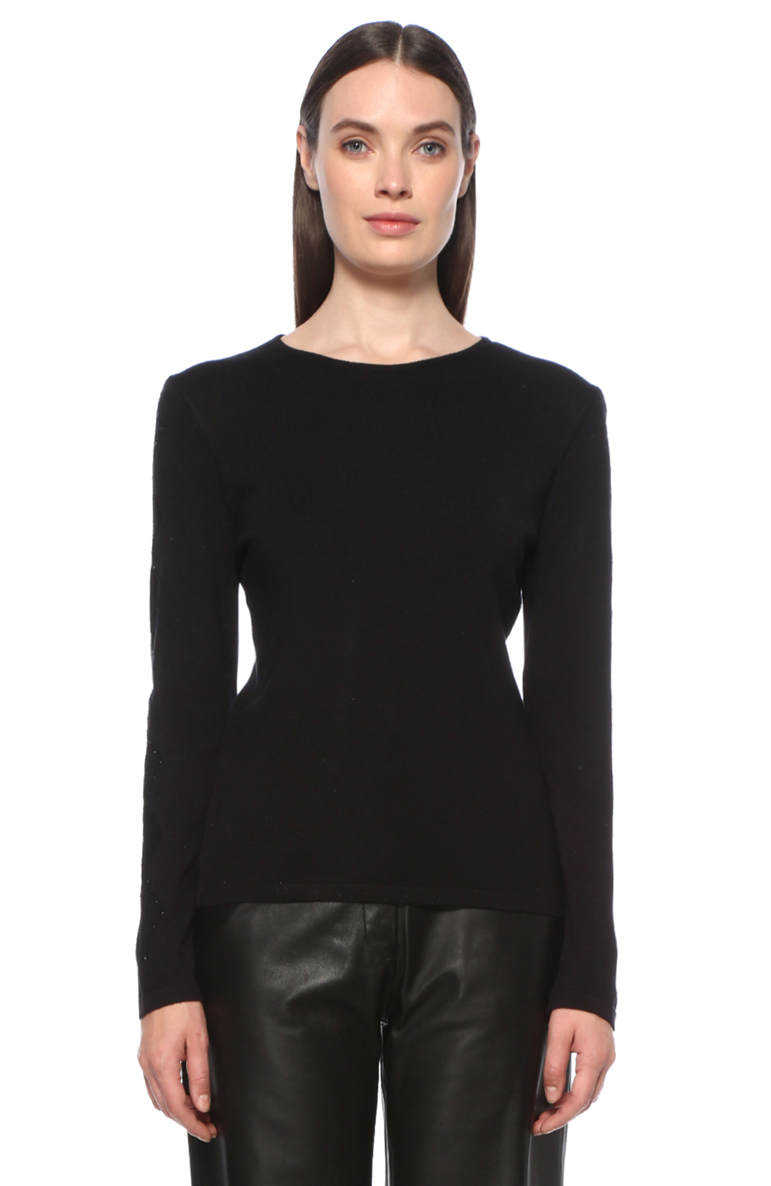 Siyah Bisiklet Yaka İşlemeli Kazak Siyah Bisiklet Yaka İşlemeli Kazak