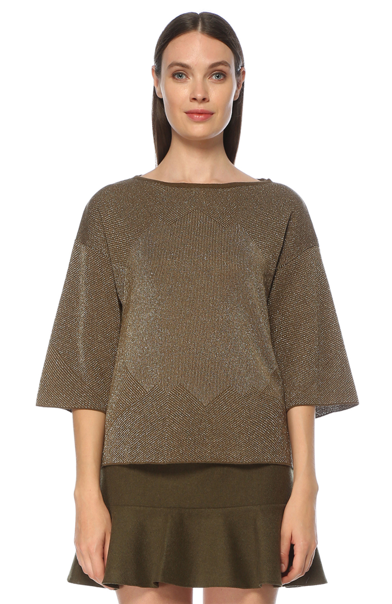 Regular Fit Haki Bisiklet Yaka Kazak