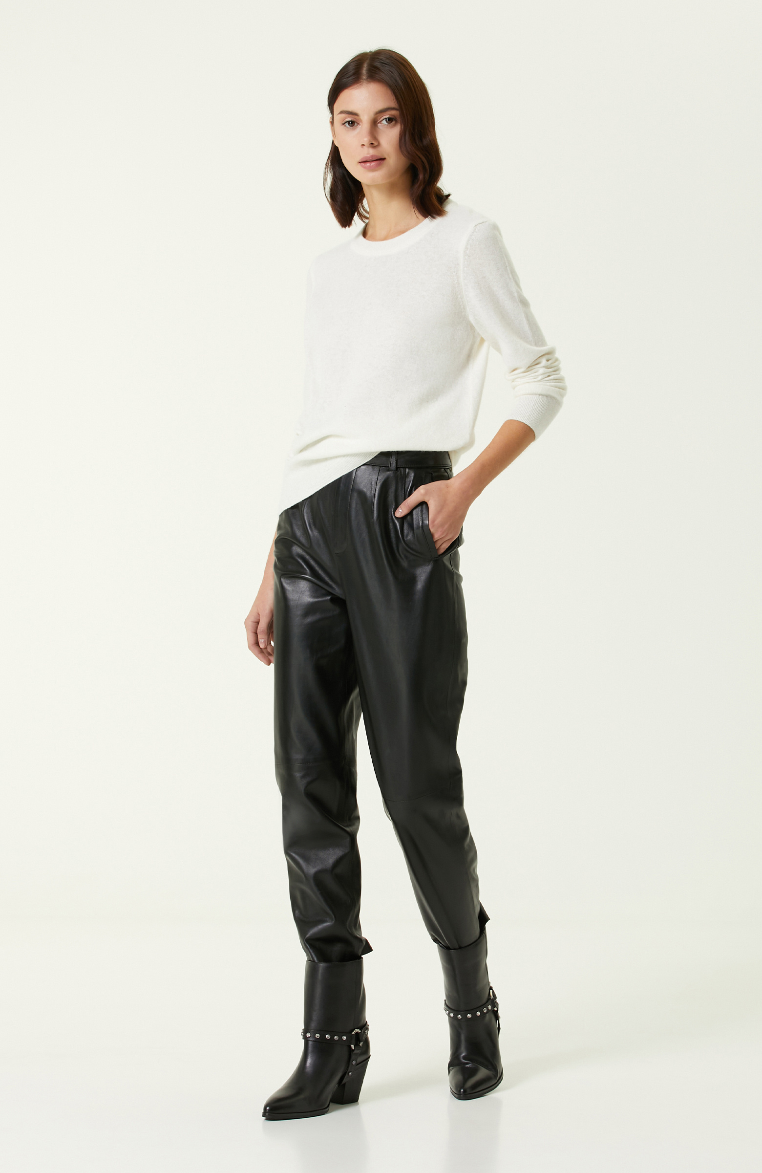 Regular Fit Ekru Yün Kazak