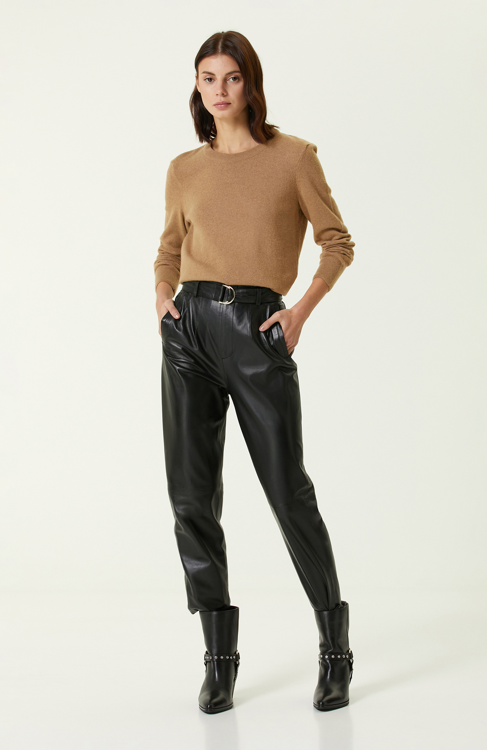 Regular Fit Camel Yün Kazak