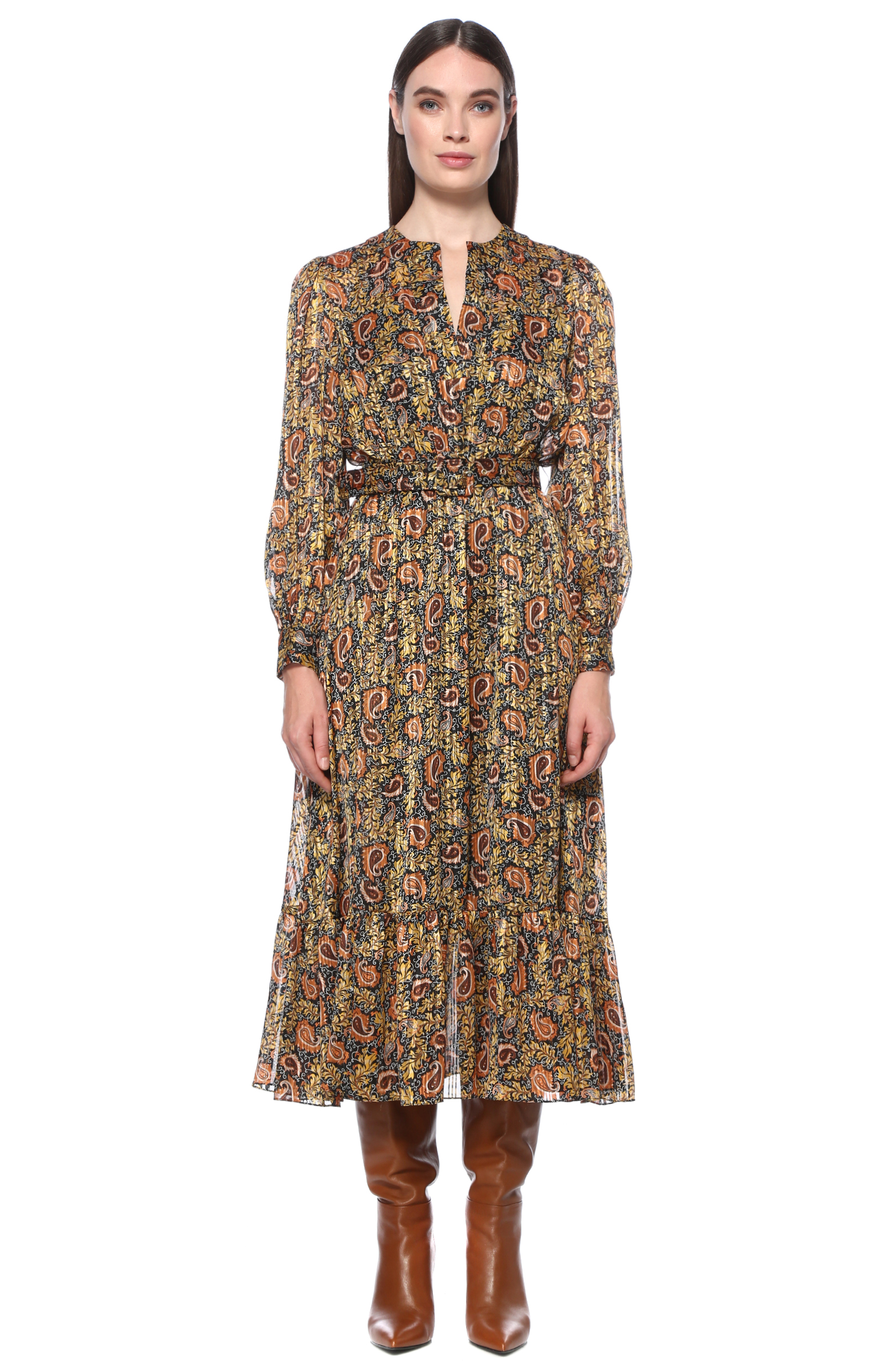 Etnik Desenli Midi Elbise Etnik Desenli Midi Elbise