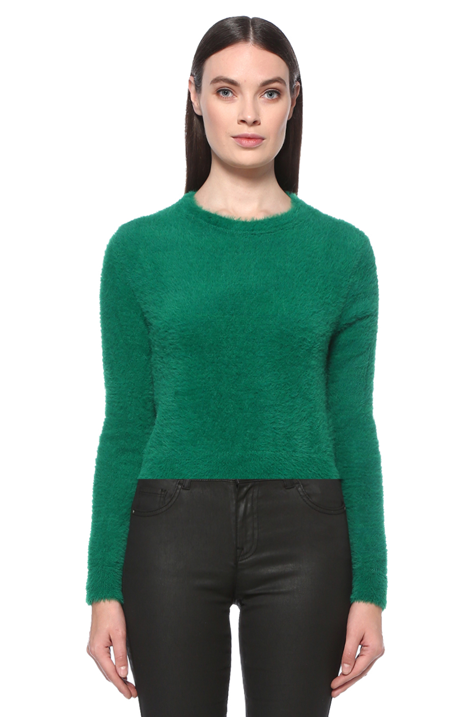 Slim Fit Yeşil Kazak