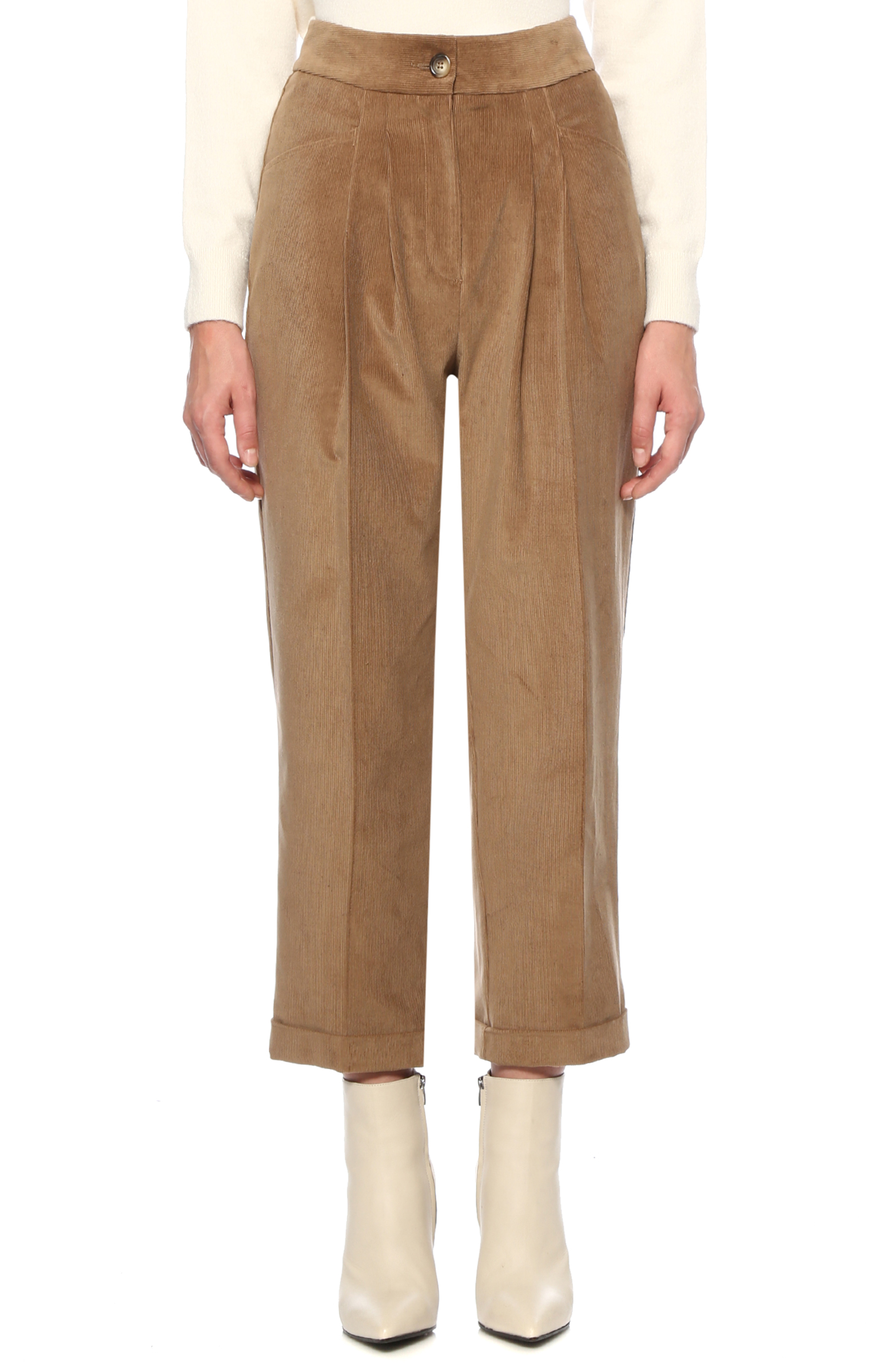 Slim Fit Camel Yüksek Bel Pantolon Slim Fit Camel Yüksek Bel Pantolon