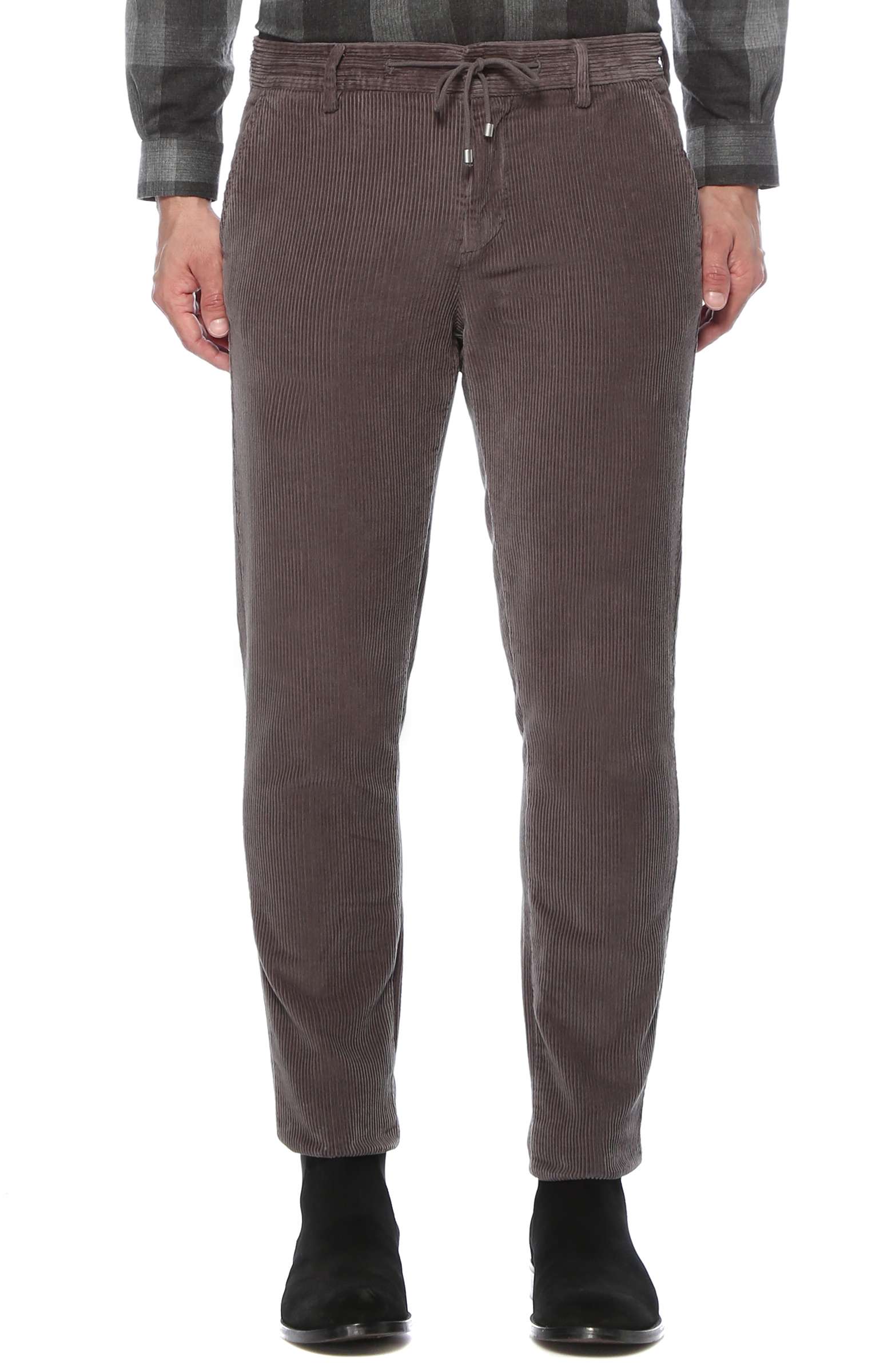 Jogger Fit Drop 6 Gri Kadife Pantolon Jogger Fit Drop 6 Gri Kadife Pantolon