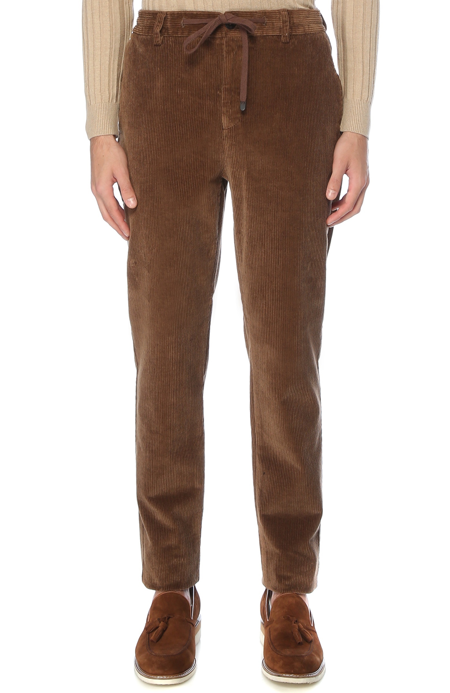 Jogger Fit Kahverengi Kadife Pantolon