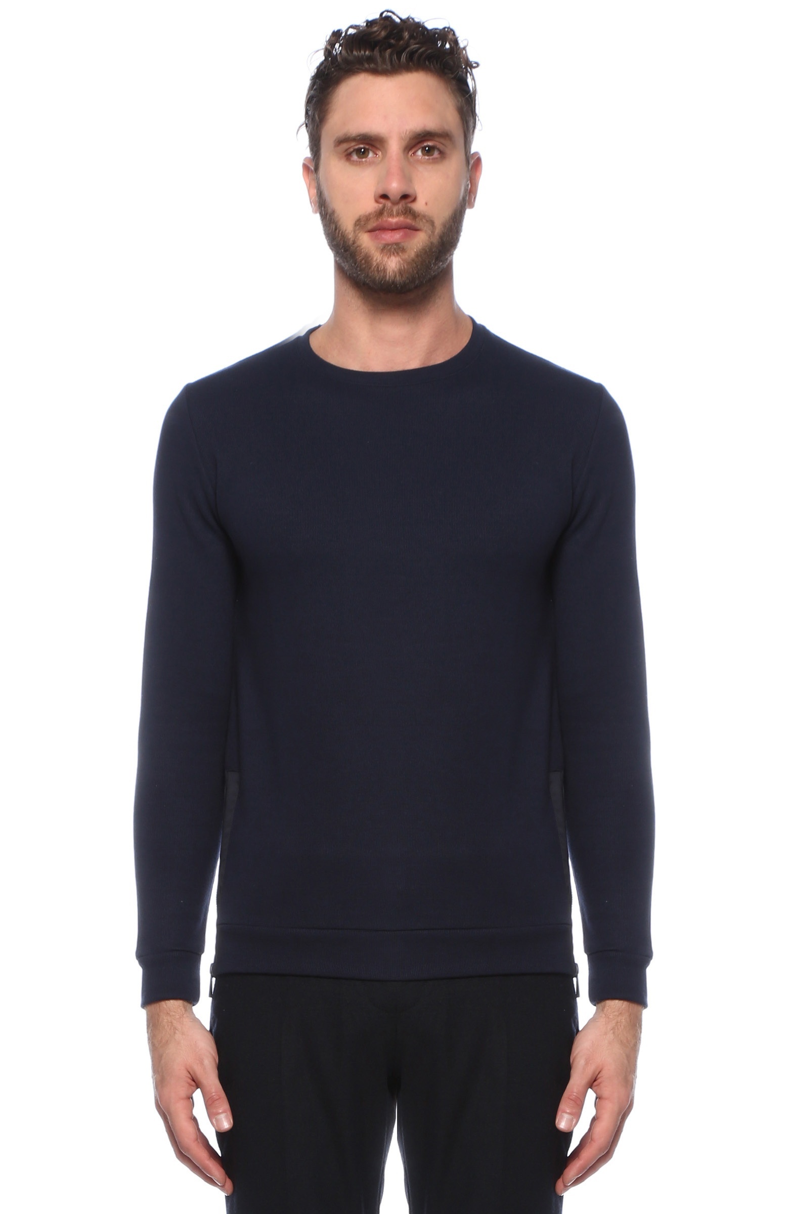 Lacivert Bisiklet Yaka Sweatshirt