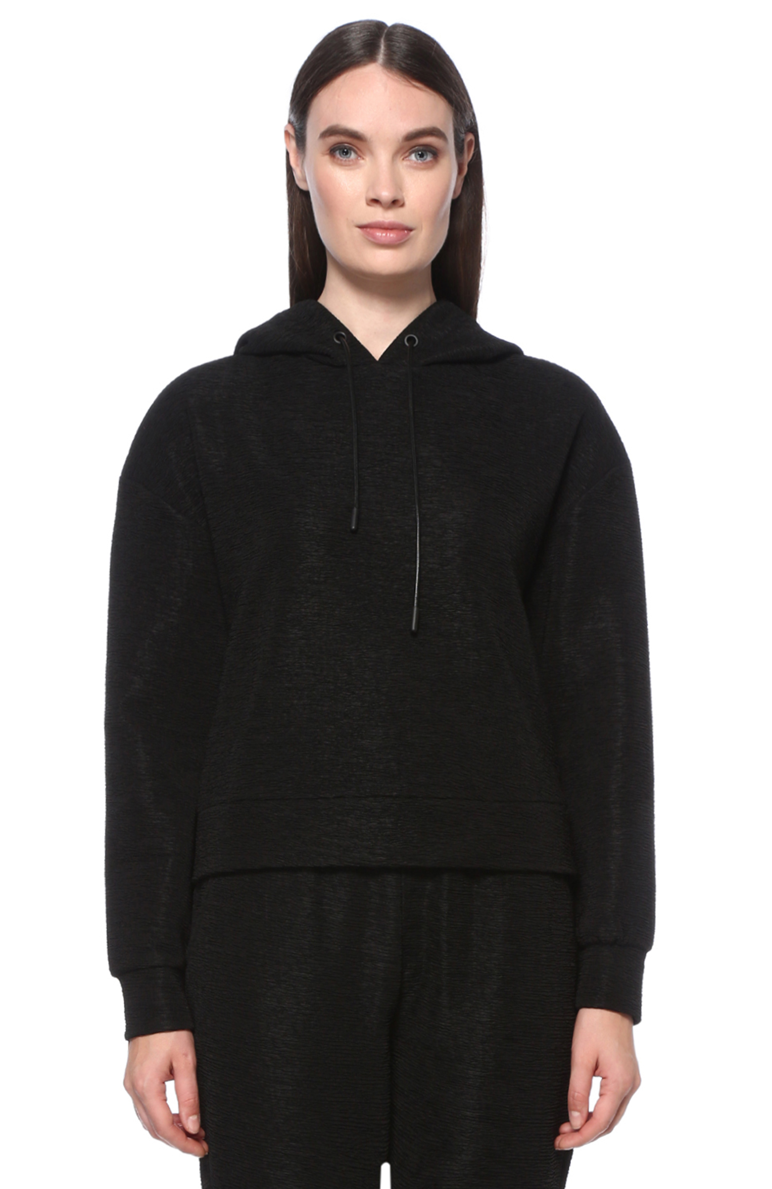 Regular Fit Siyah Kapüşonlu Sweatshirt Regular Fit Siyah Kapüşonlu Sweatshirt