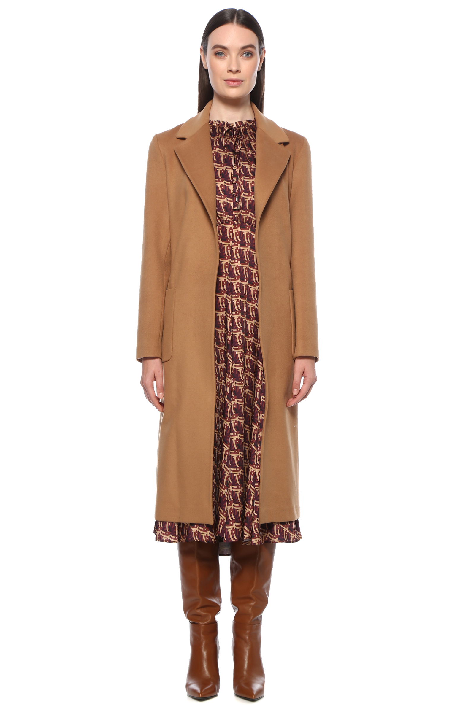 Regular Fit Camel Kuşak Detaylı Palto Regular Fit Camel Kuşak Detaylı Palto