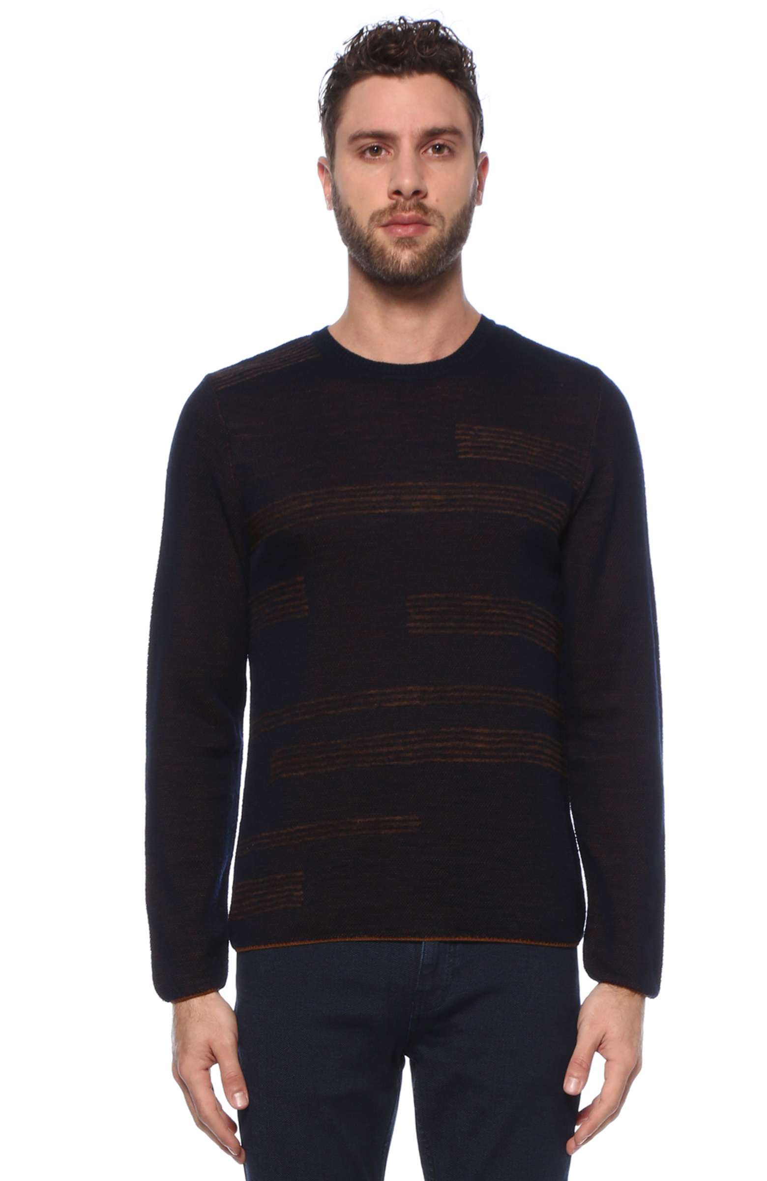 Lacivert Bisiklet Yaka Kazak