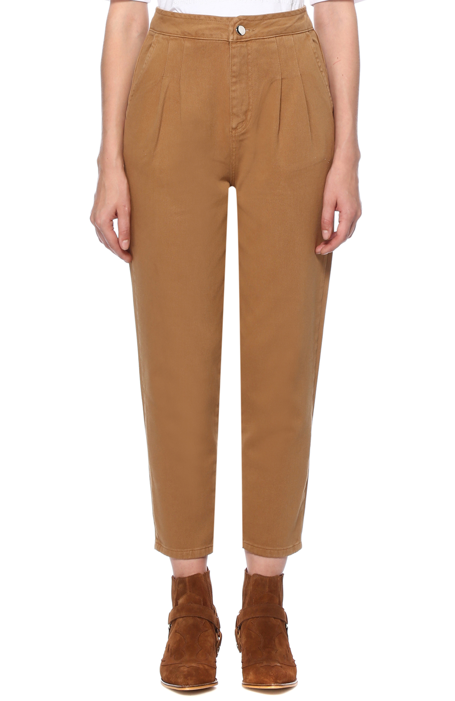 Basic Fit Camel Pilili Jean Pantolon Basic Fit Camel Pilili Jean Pantolon