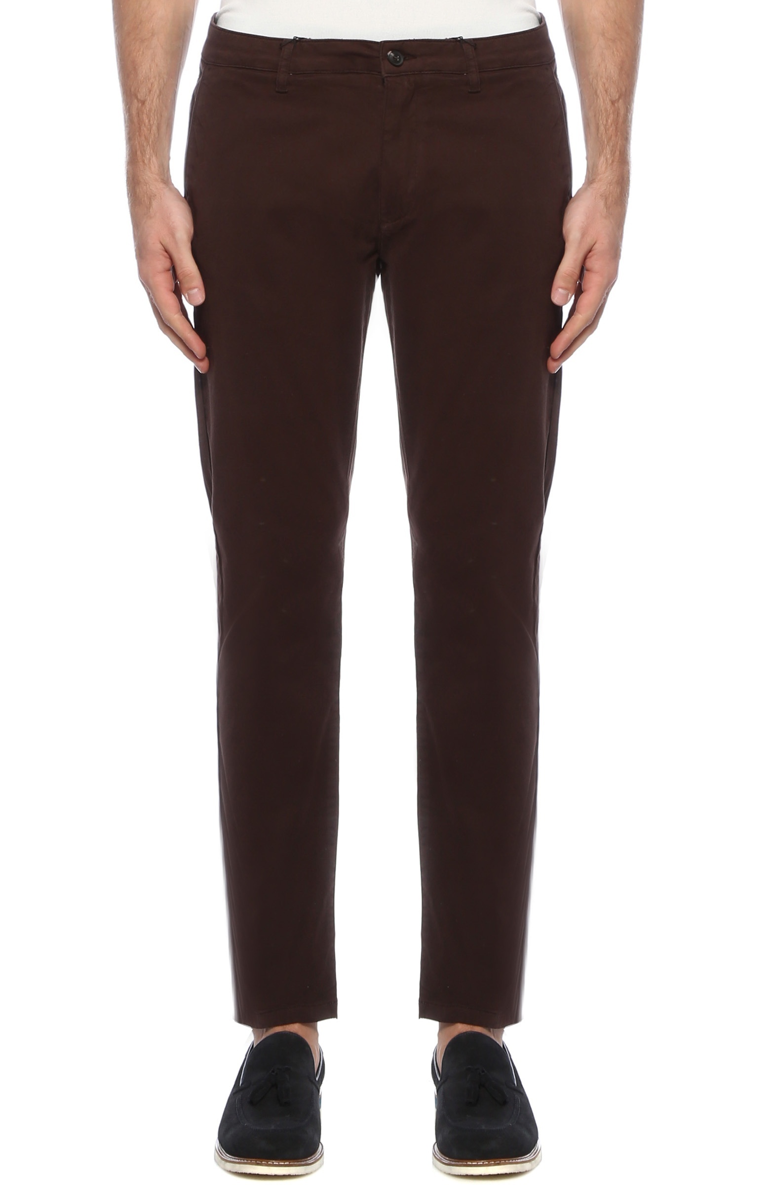 Slim Fit Kahverengi Casual Pantolon