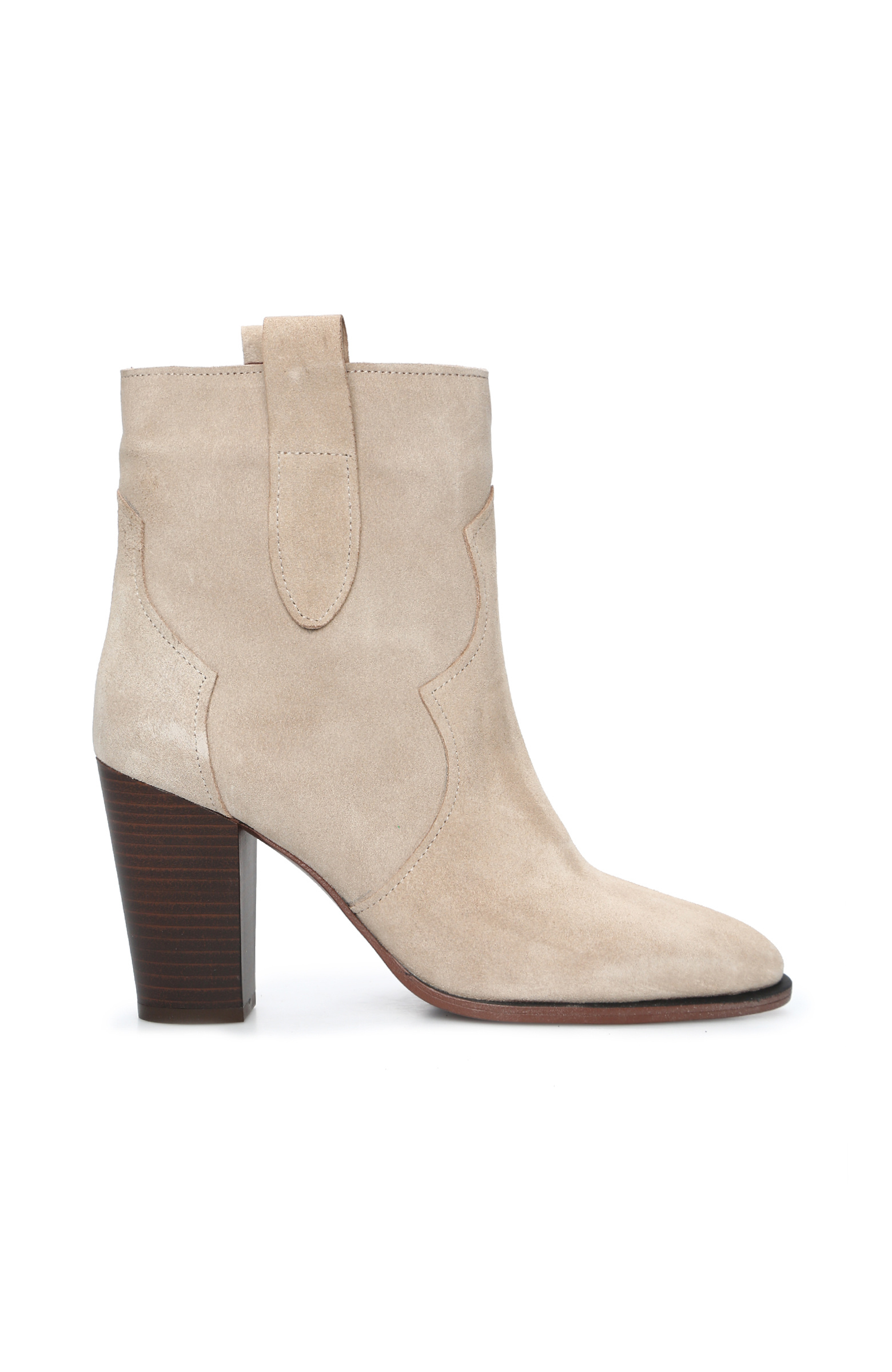 Bej Topuklu Süet Bot