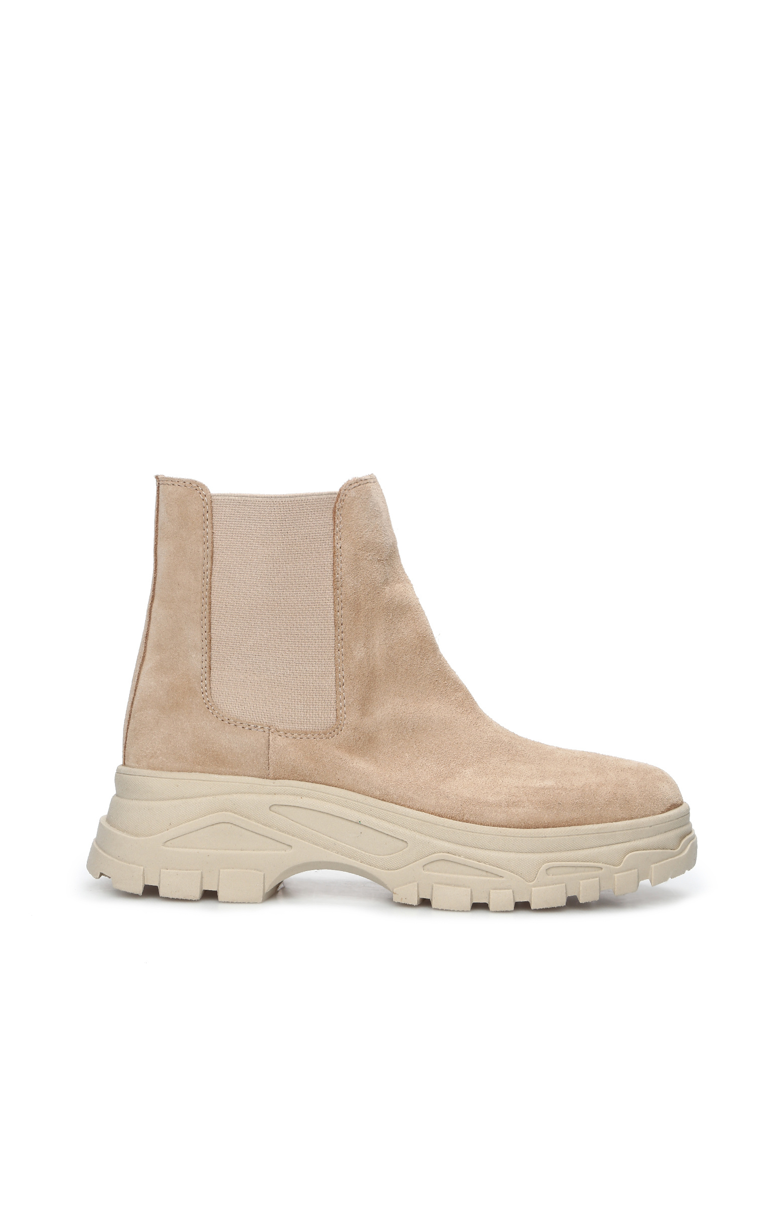 Bej Lastik Detaylı Kadın Süet Bot