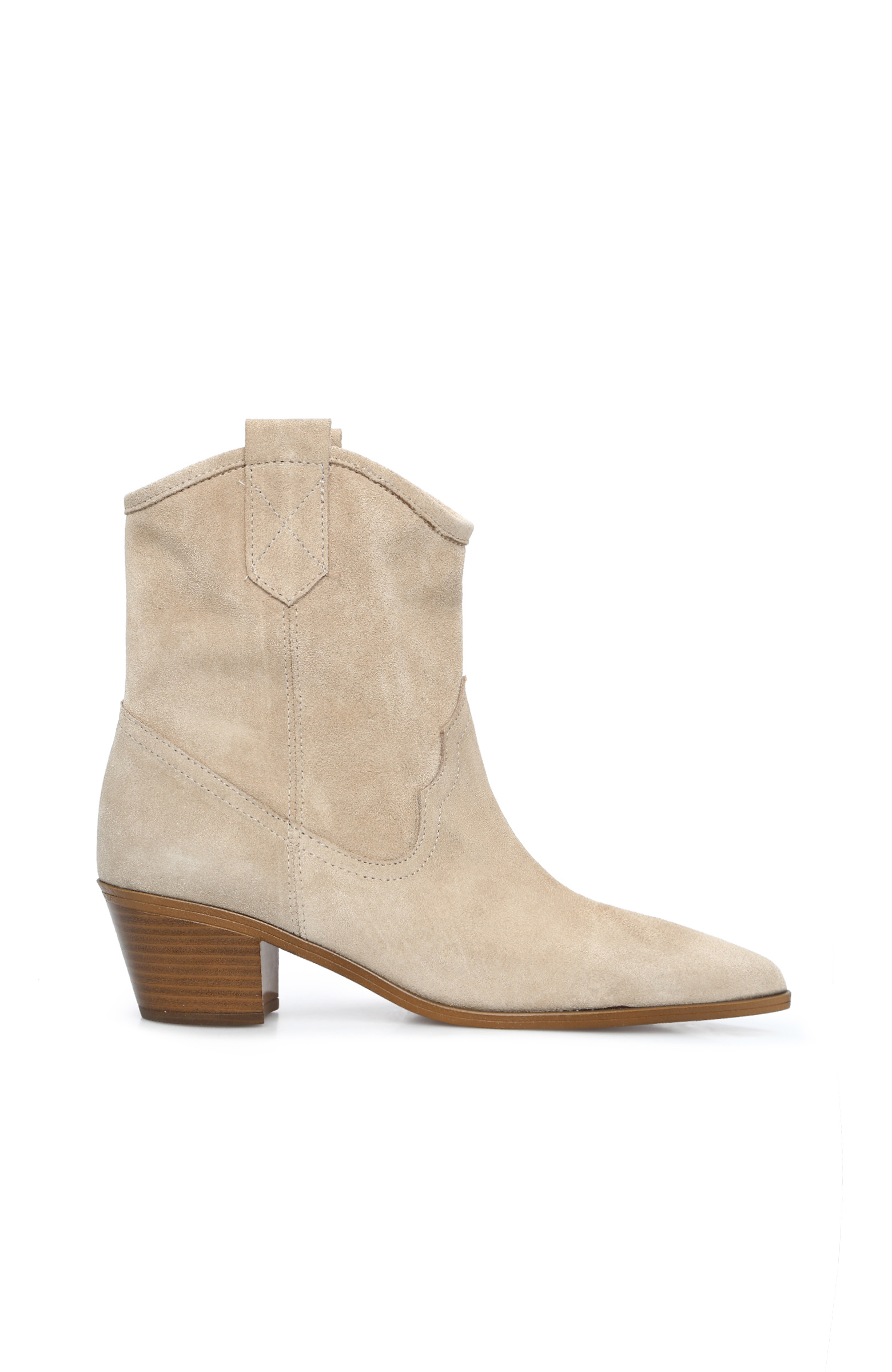 Bej Topuklu Süet Bot