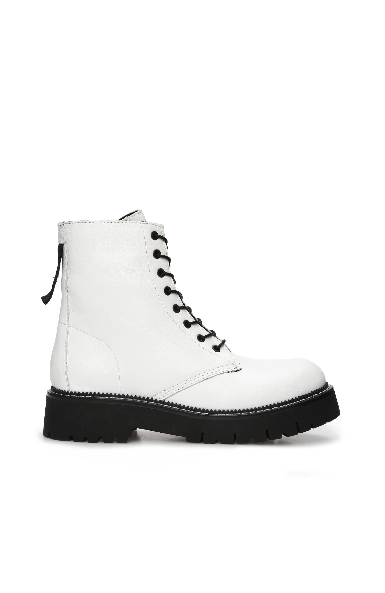 Beyaz Kadın Deri Bot