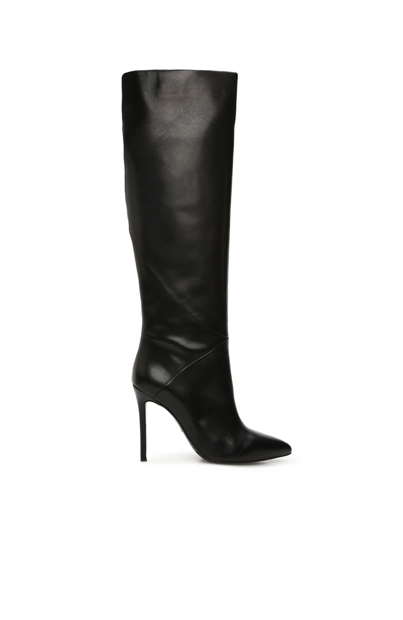 Siyah Topuklu Deri Çizme